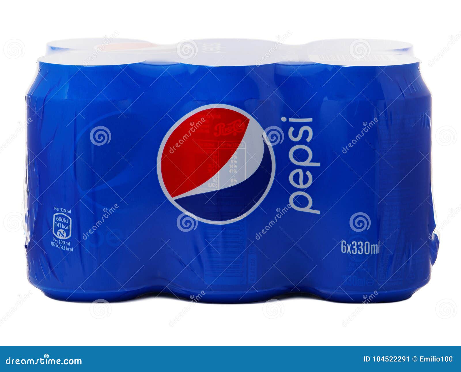 Pack of six cans of Pepsi editorial photo. Image of product - 104522291