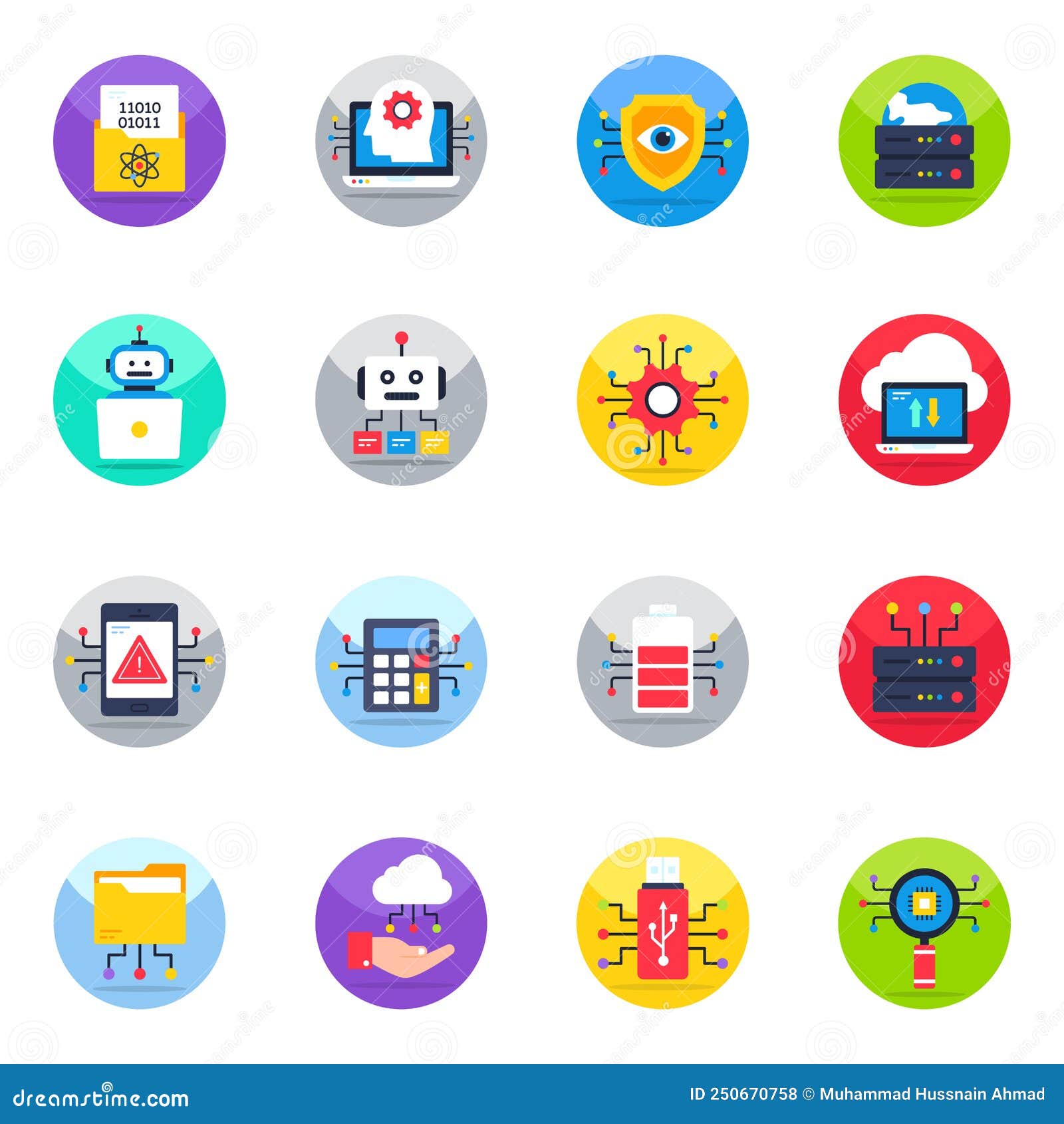 Pack of Smart Technology Flat Icons Stock Vector - Illustration of ...
