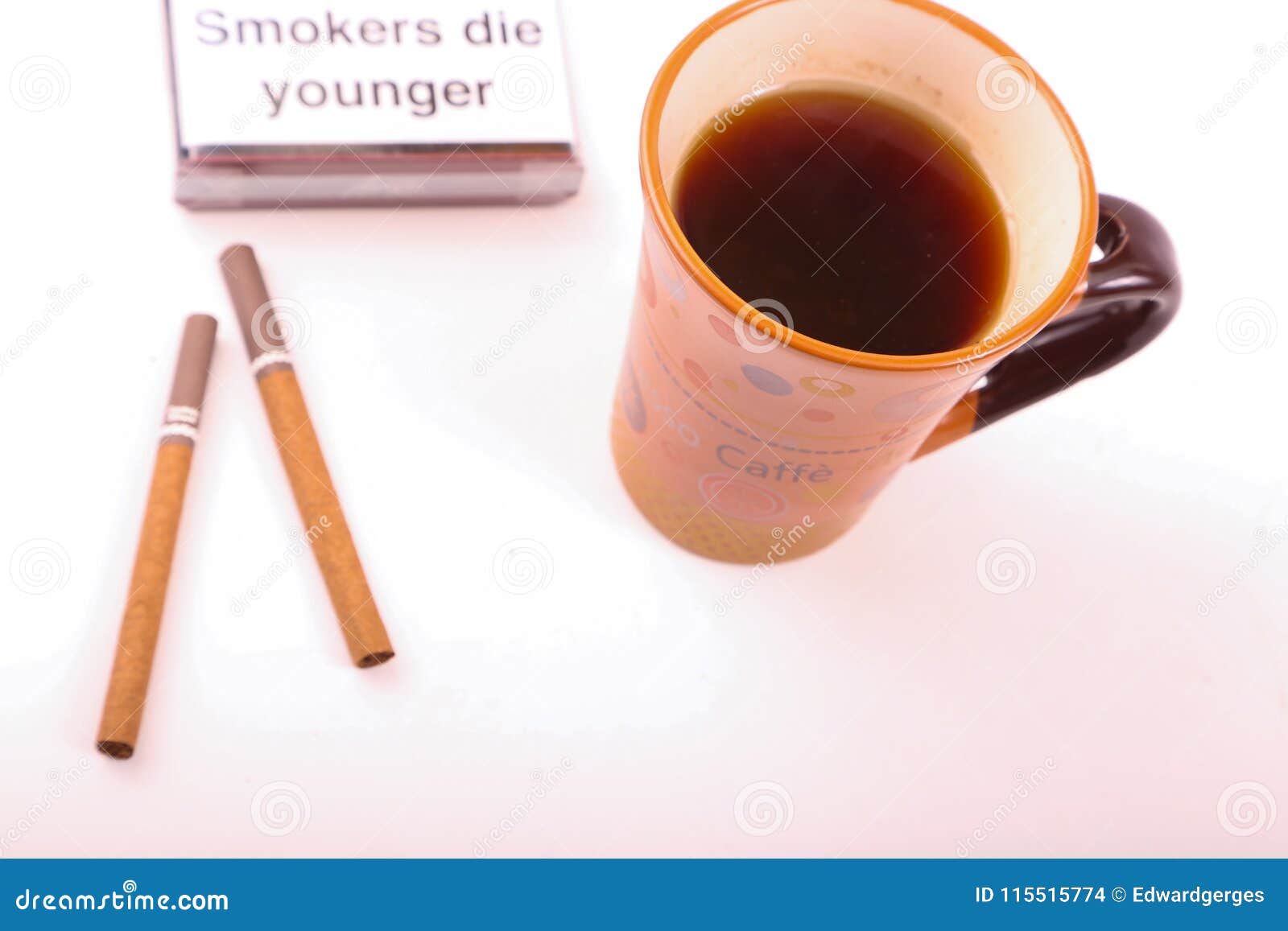 Cigarettes Box with Cup of Tea Stock Photo - Image of kills, coffee ...