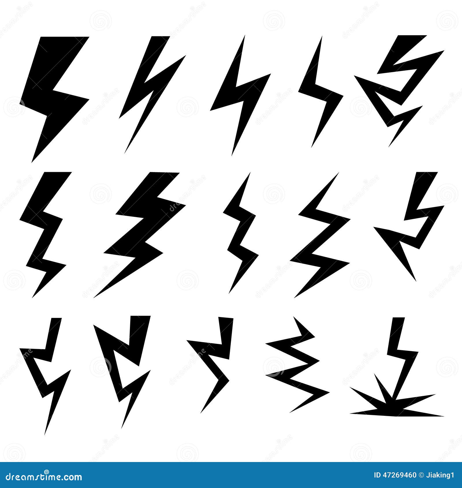 Pack of Thunder collection stock vector. Illustration of lightening ...