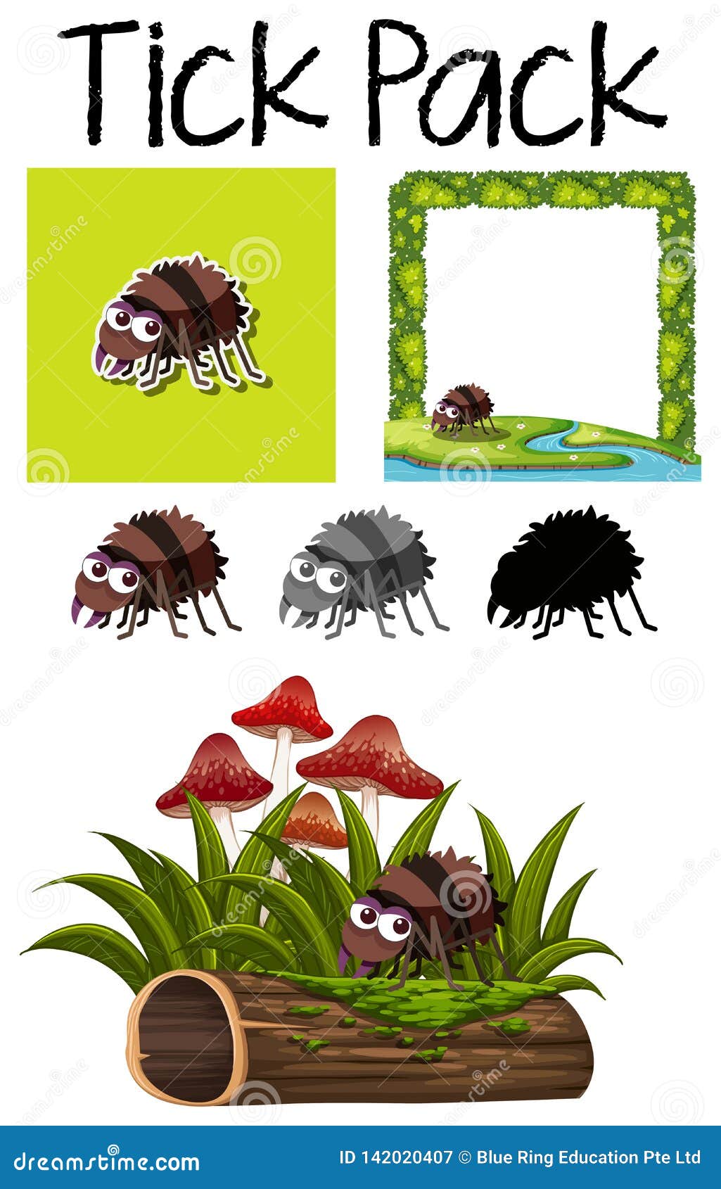 A pack of tick stock vector. Illustration of vector - 142020407