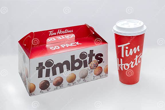 A 50 Pack of Timbits with a Extra Large Tim Hortons Coffee Cup ...