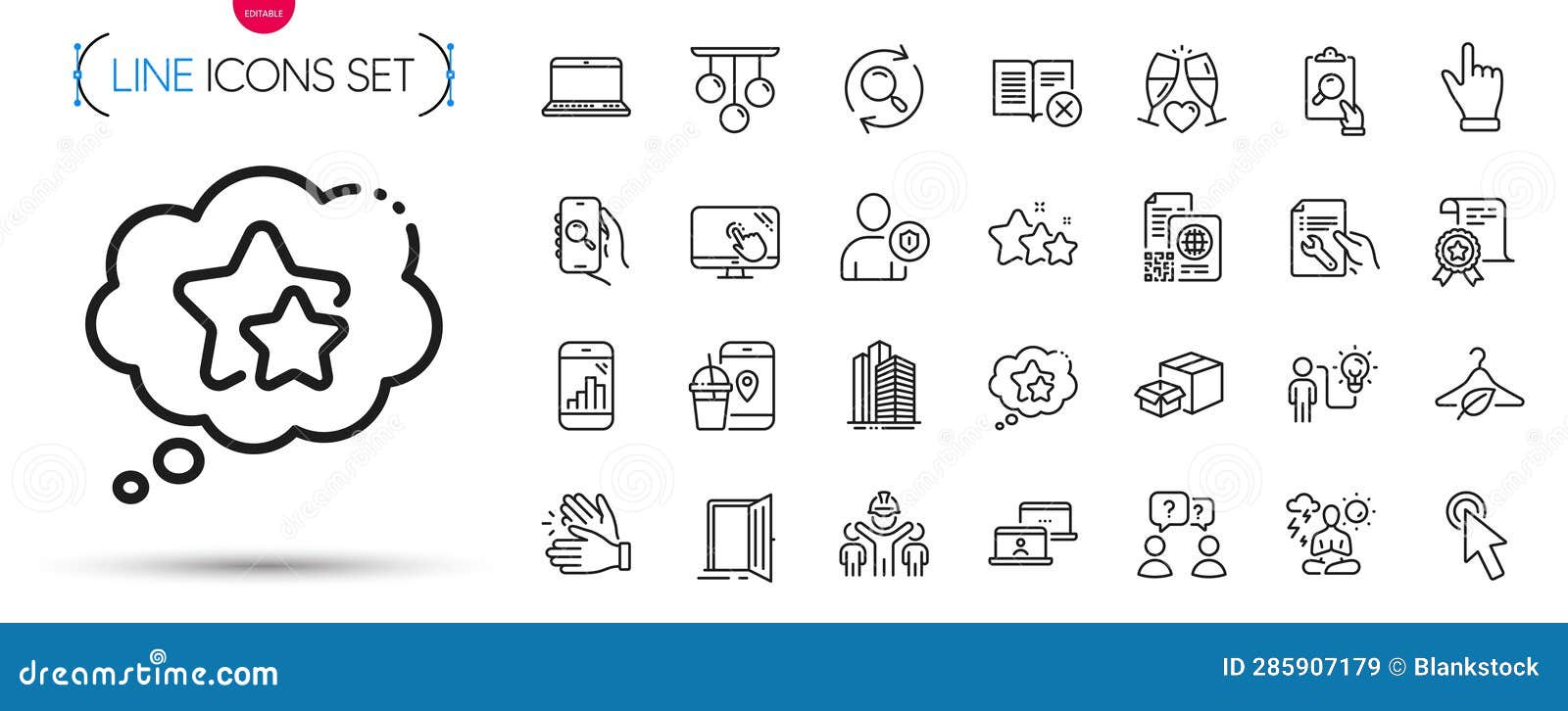 Pack of Touch Screen, Engineering Team and Cursor Line Icons. Pictogram ...