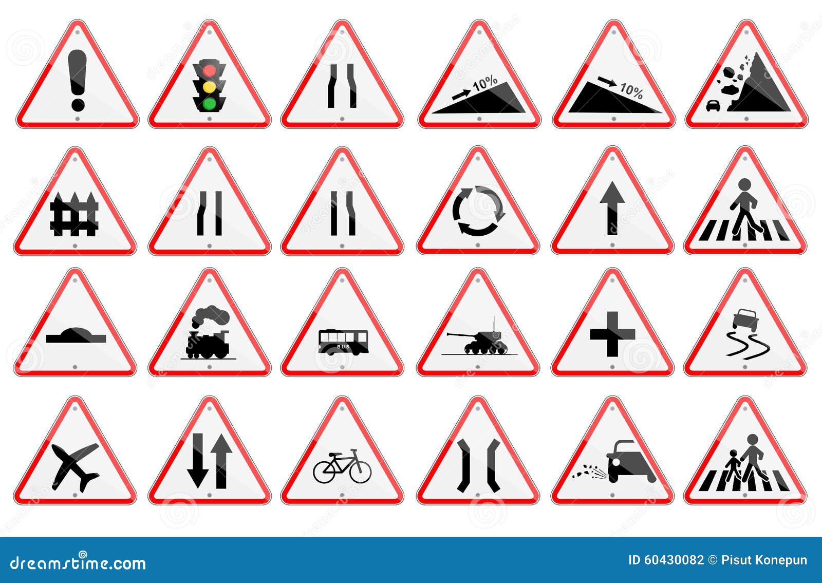 Pack of traffic sign stock illustration. Illustration of collection ...