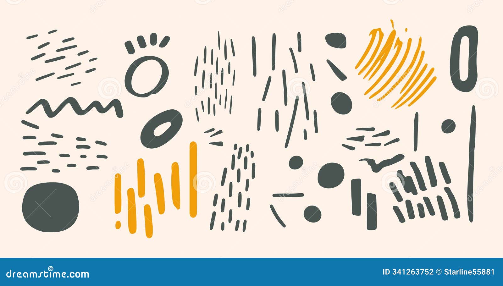 Pack of Underline Scribble Shape Element in Doodle Art Stock Vector ...