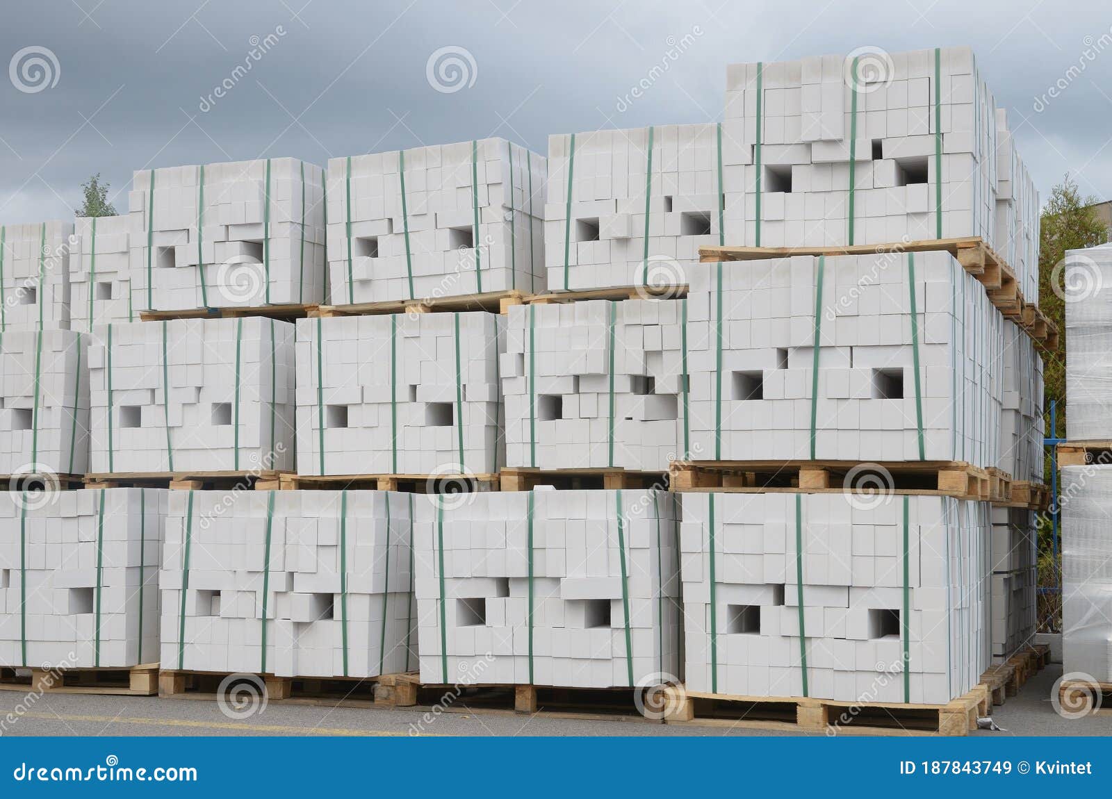 Packs of Silicate Bricks Stack in 3 Rows Stock Image - Image of ...
