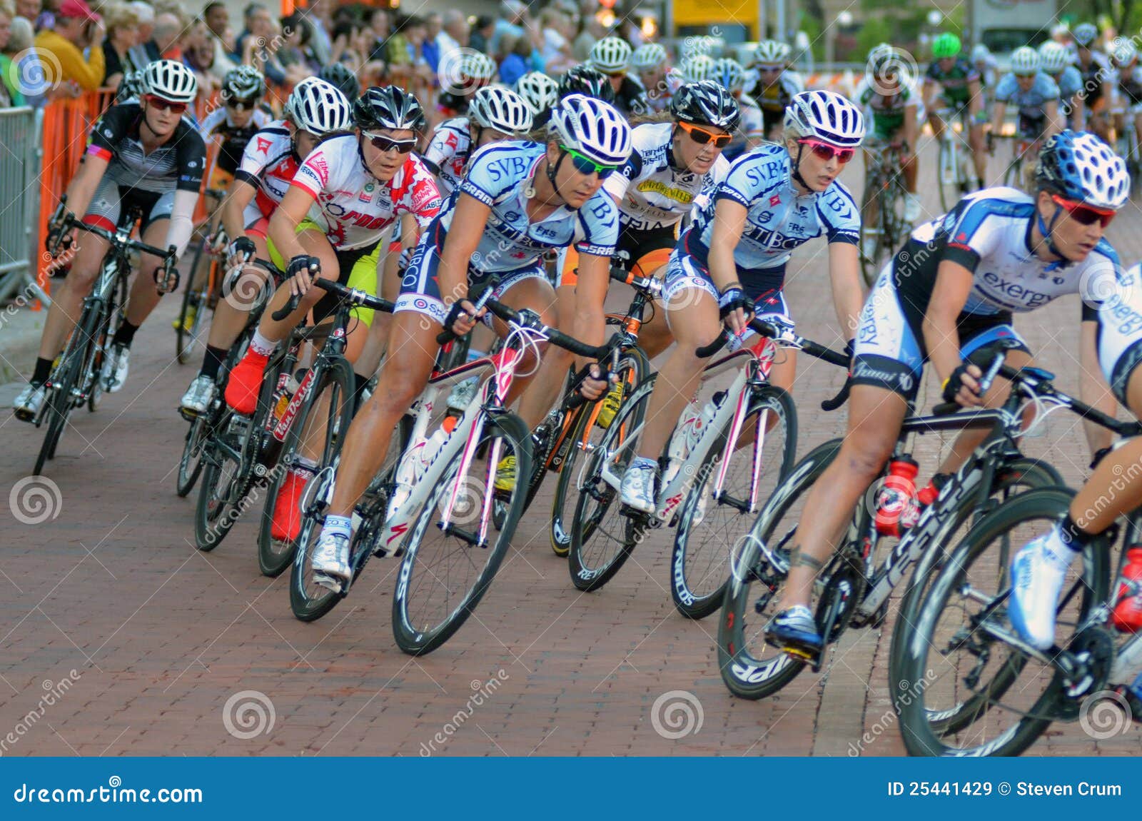Pack of Women Bicycle Criterium Racers Editorial Stock Image - Image of ...