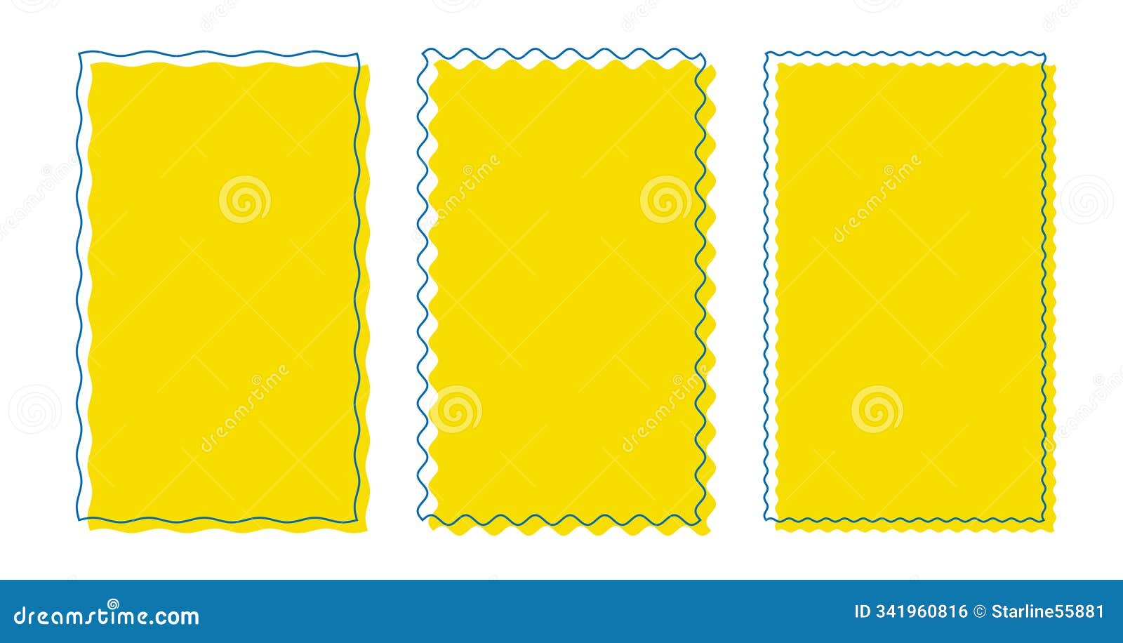 Pack of Yellow Squiggly Border Vertical Banner with Text Space Stock ...