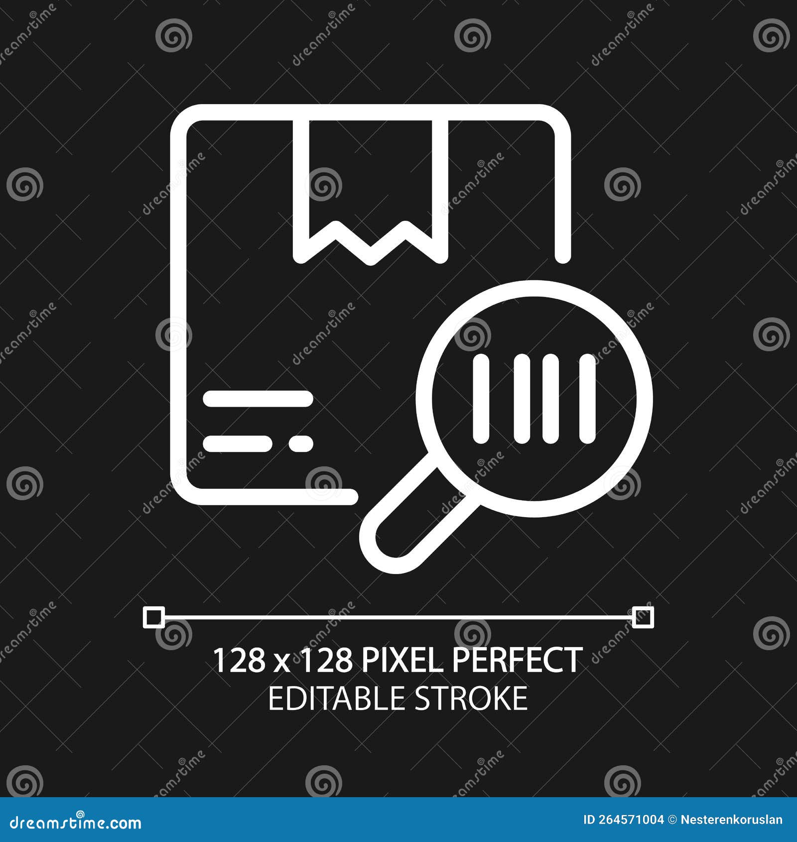Package Barcode Tracking Pixel Perfect White Linear Icon for Dark Theme ...