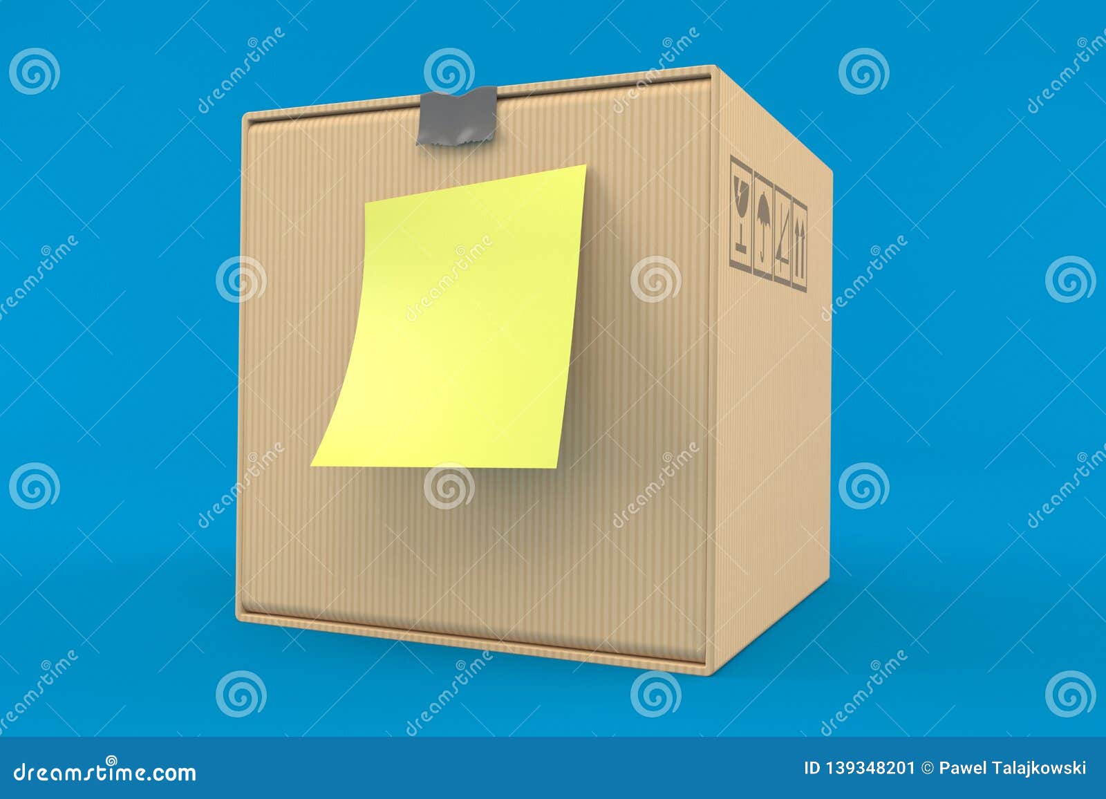 Package with Blank Sticky Note Stock Illustration - Illustration of ...