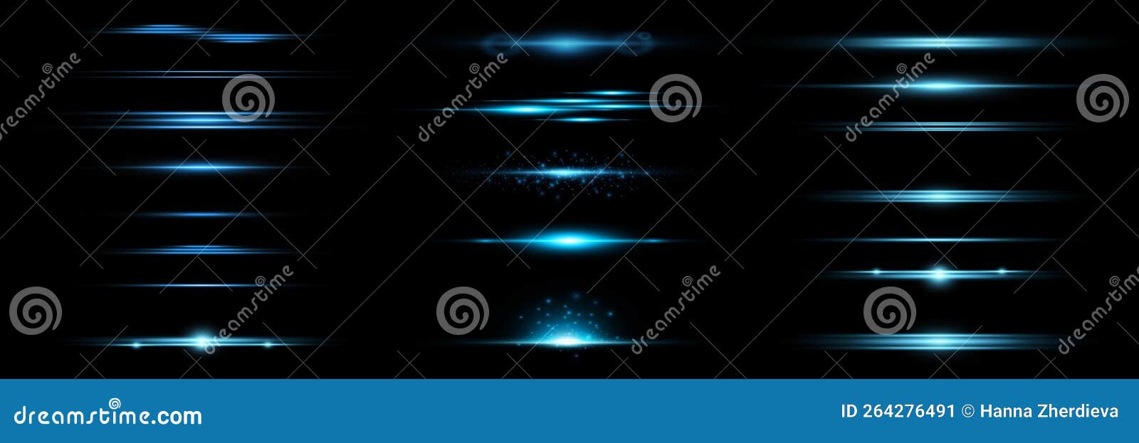 Package Blue Horizontal Lenses, Glare, Laser Beams, Glare, Light Rays ...