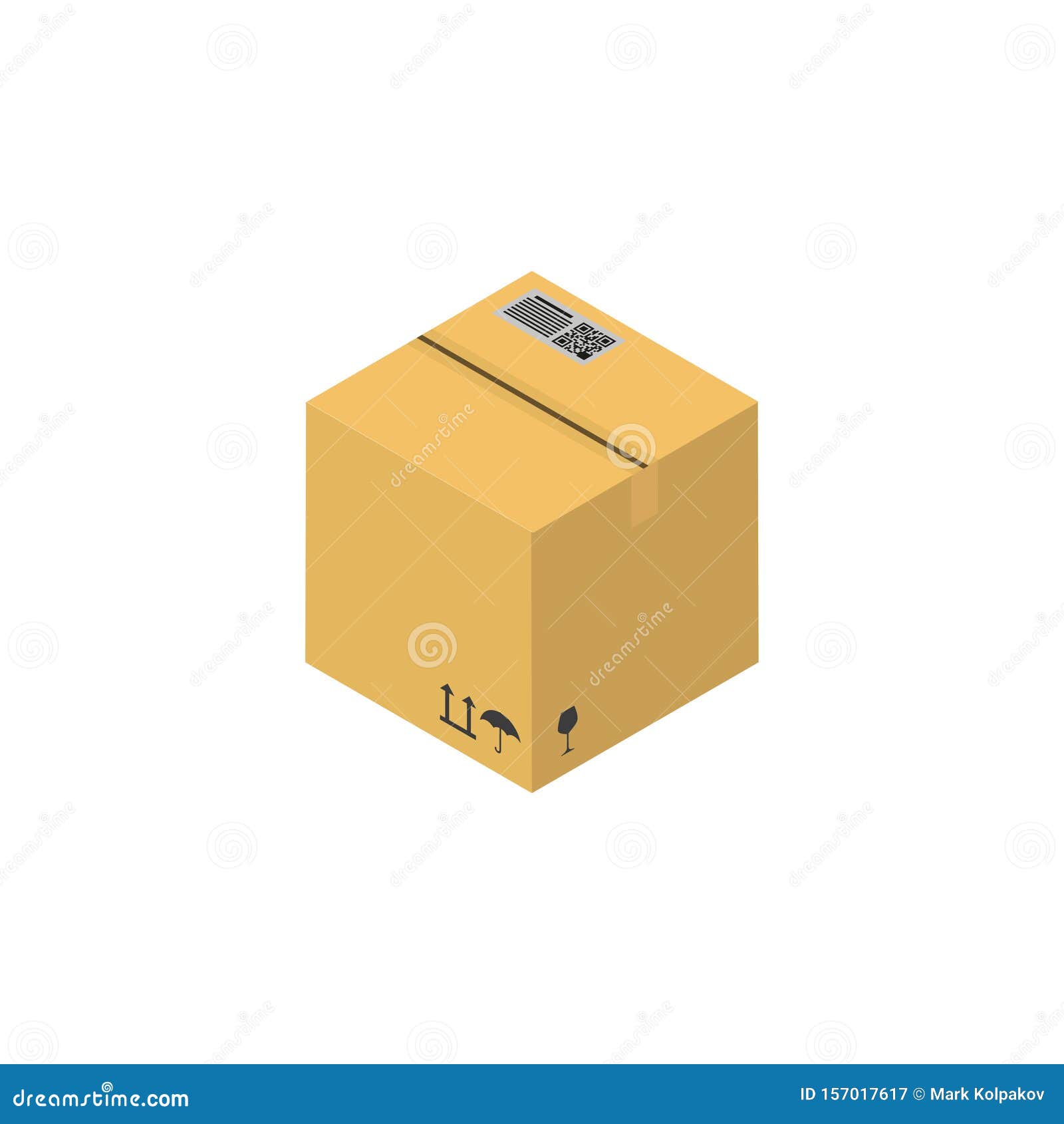 Package Box in Flat Style Isometric, Vector Stock Illustration ...