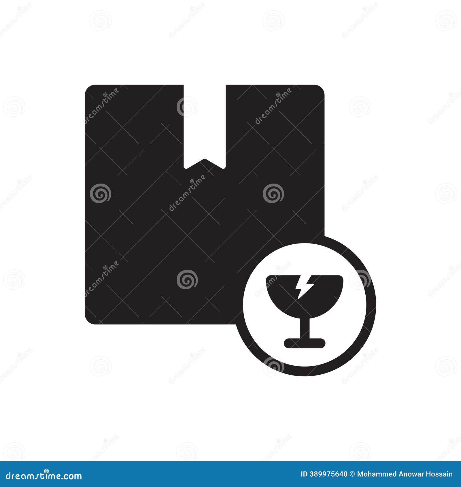 Fragile Icon Design Isolated On White Background, Breakable Package ...
