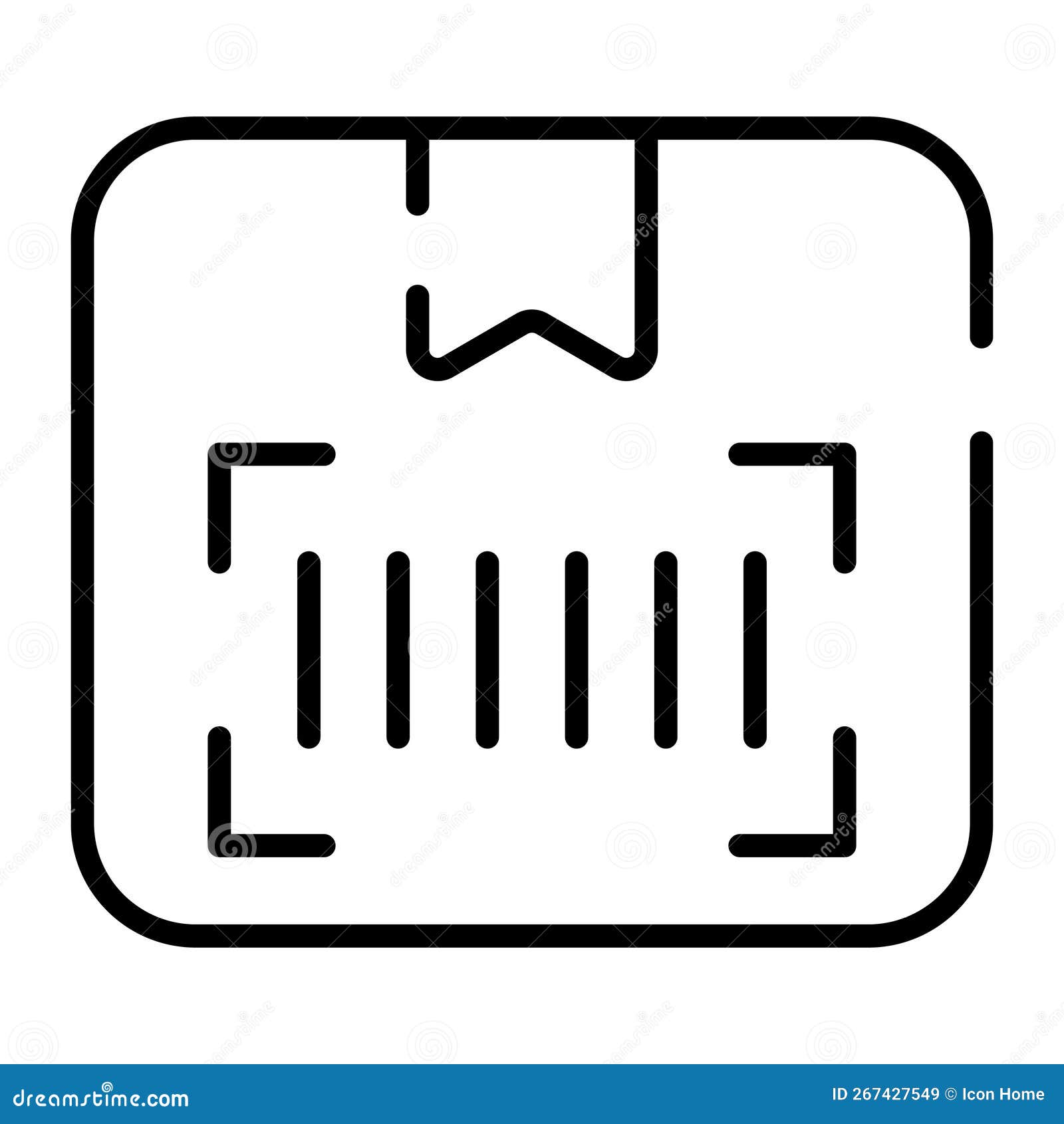 Package Box Having Barcode, Parcel Scanning Icon Stock Vector ...