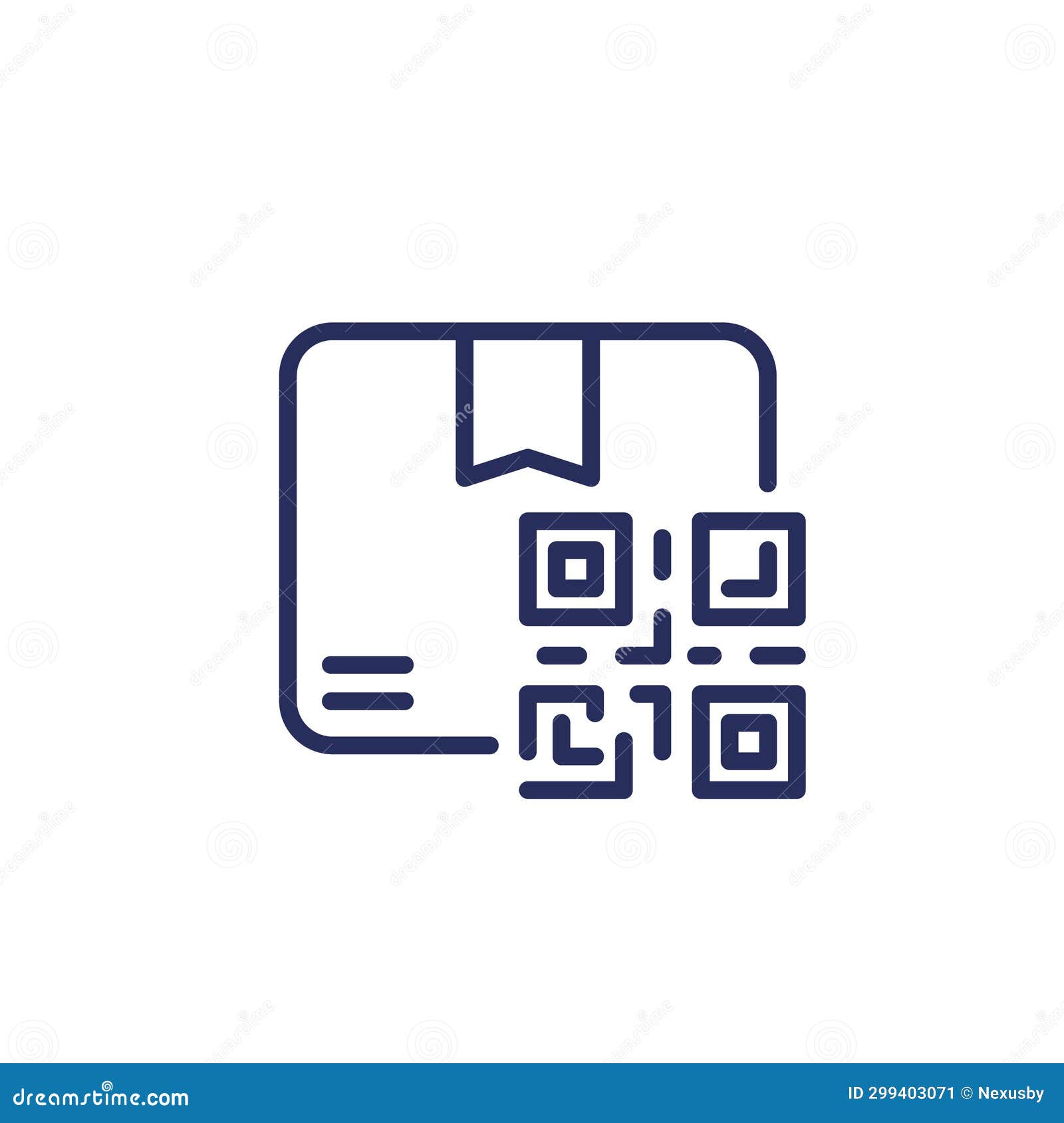 Package, Box with QR Code Line Icon Stock Illustration - Illustration ...