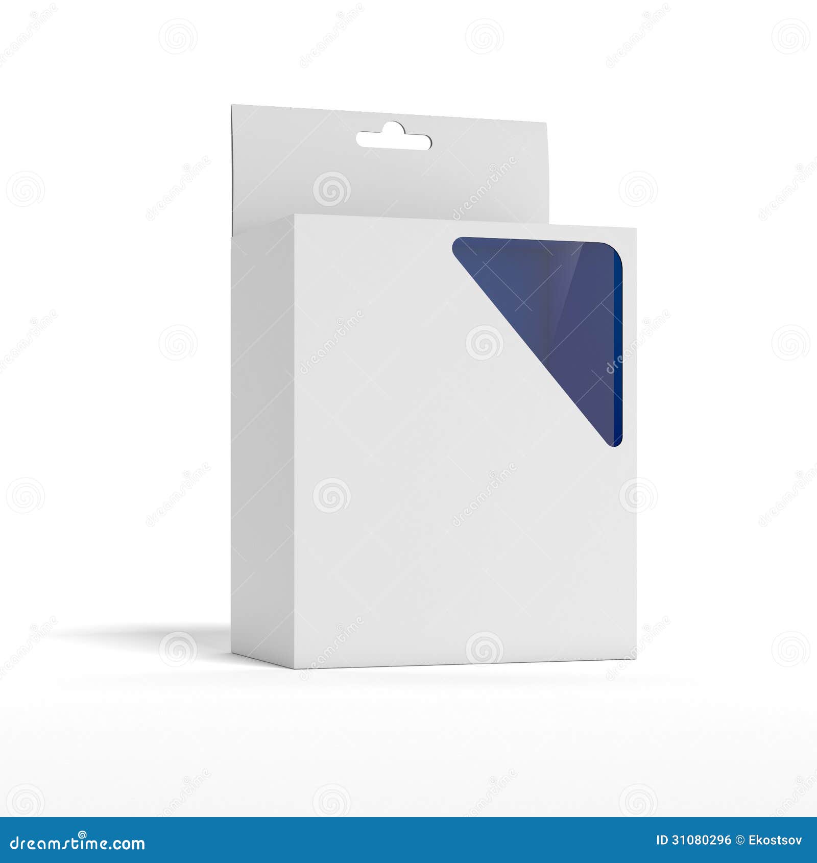 Package Box with Rectangular Window. Stock Illustration - Illustration ...