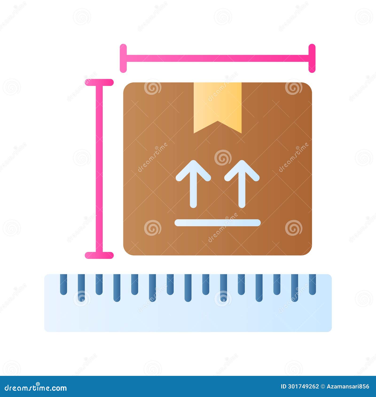 Package Box with Ruler Scale Showing Concept Icon of Package Dimensions ...