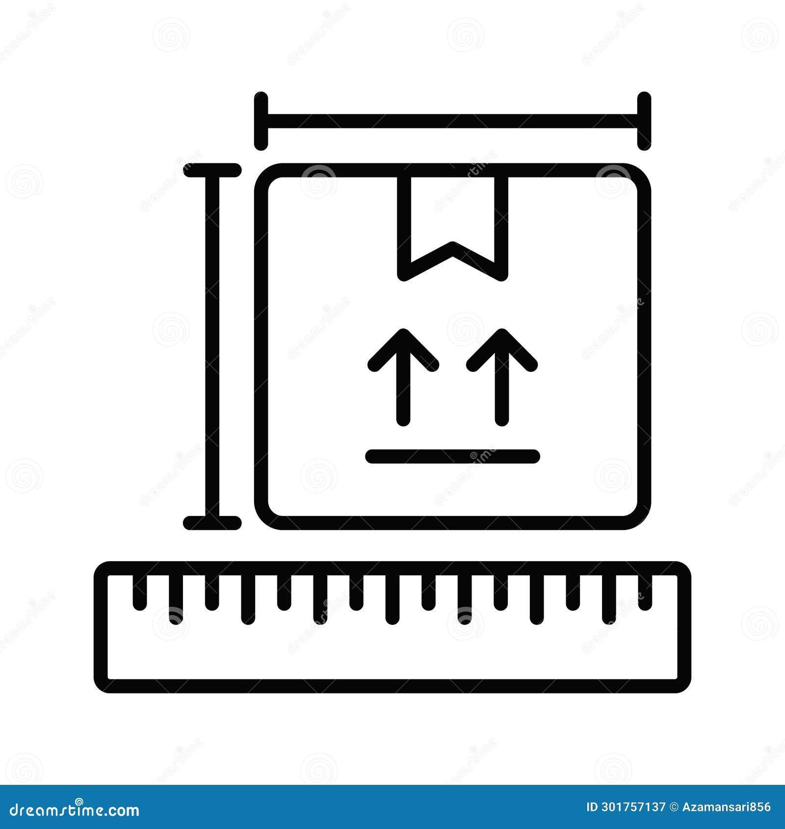 Package Box with Ruler Scale Showing Concept Icon of Package Dimensions ...