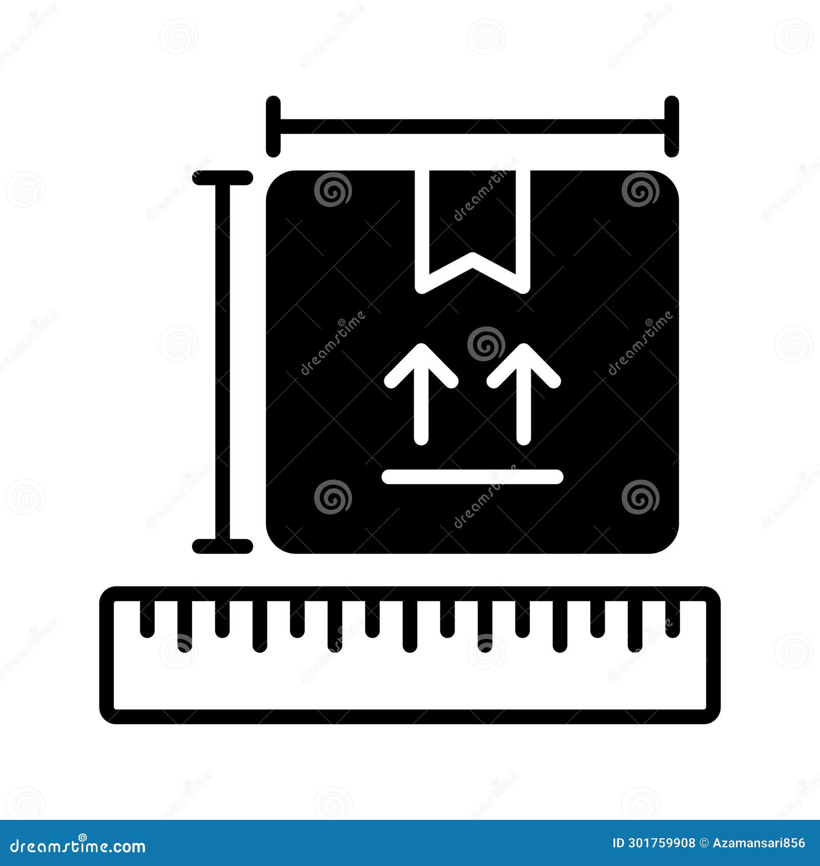 Package Box with Ruler Scale Showing Concept Icon of Package Dimensions ...