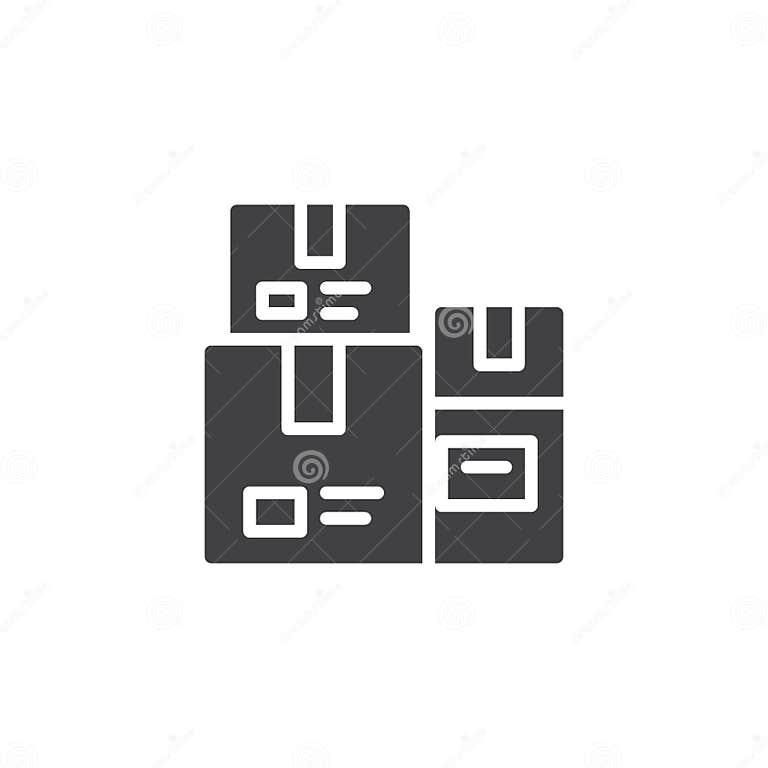 Package boxes vector icon stock vector. Illustration of solid - 111037284