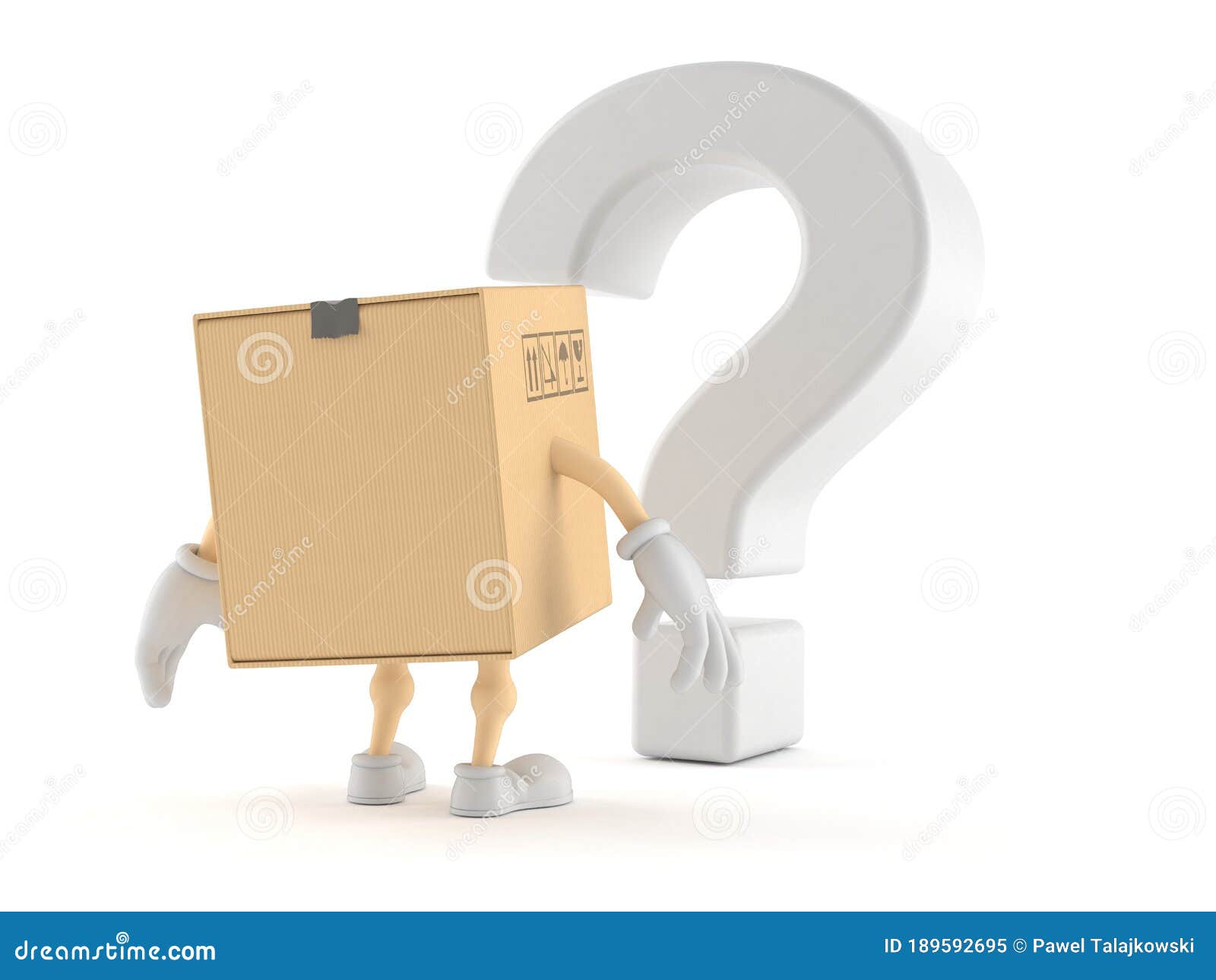 Package Character Looking at Question Mark Symbol Stock Illustration ...