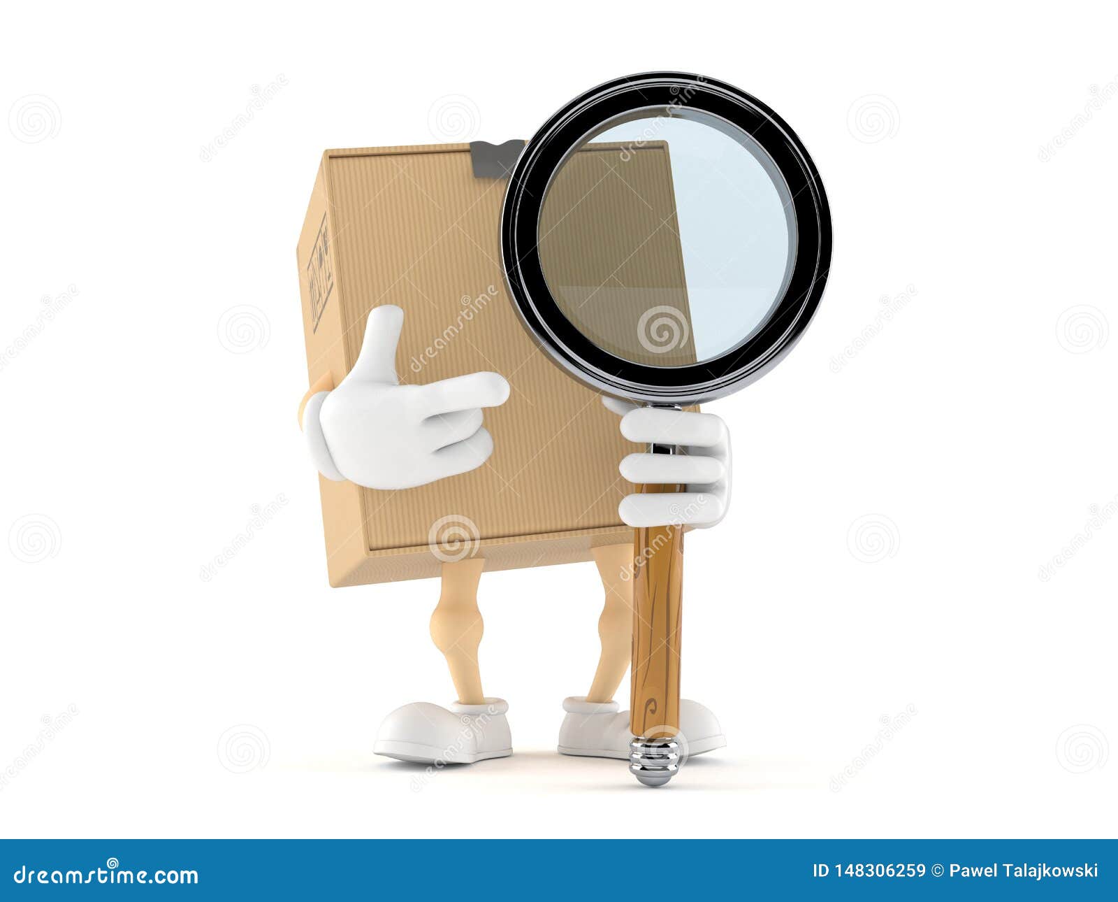 Package Character with Magnifying Glass Stock Illustration ... Package Character with Magnifying Glass Stock Illustration ...