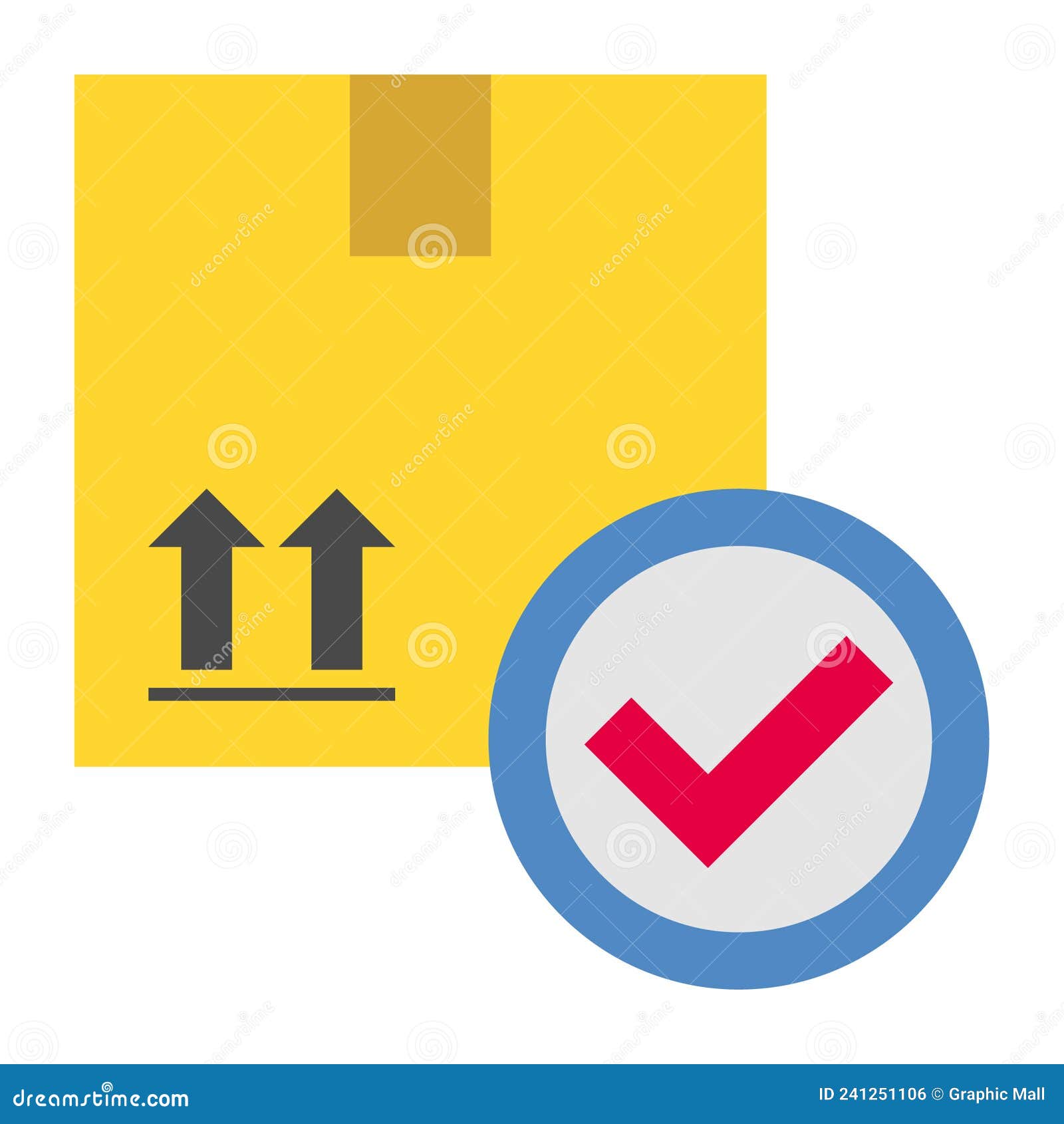 Set Package Box With Check Mark, Scale Cardboard, Cardboard Traffic ...