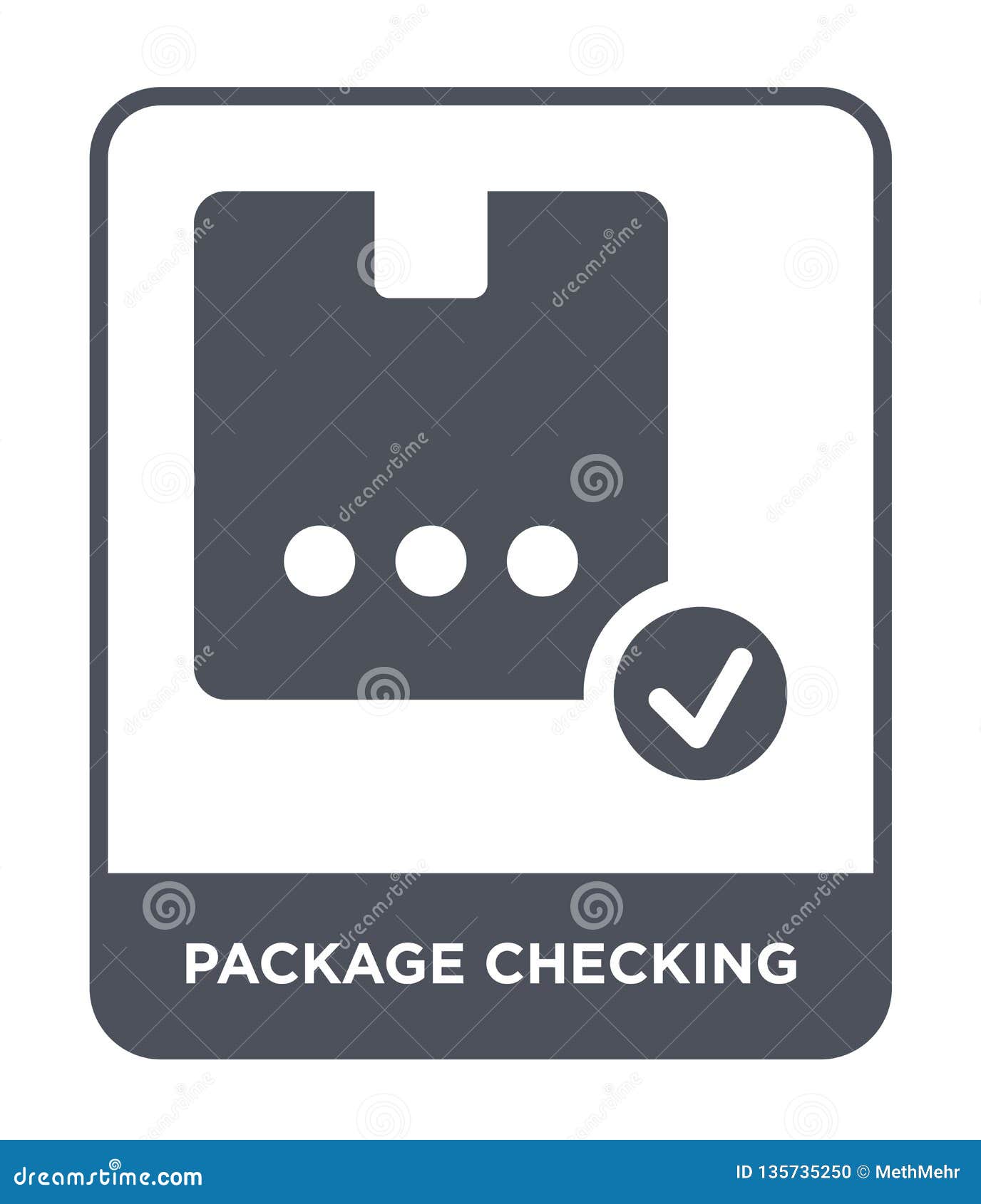 Package Checking Icon in Trendy Design Style. Package Checking Icon ...