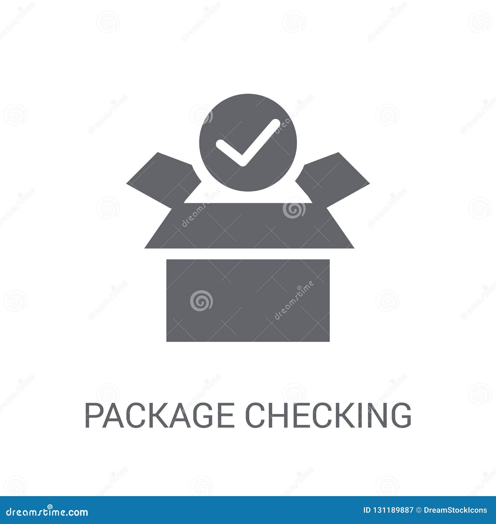 Package Checking Icon. Trendy Package Checking Logo Concept on W Stock ...