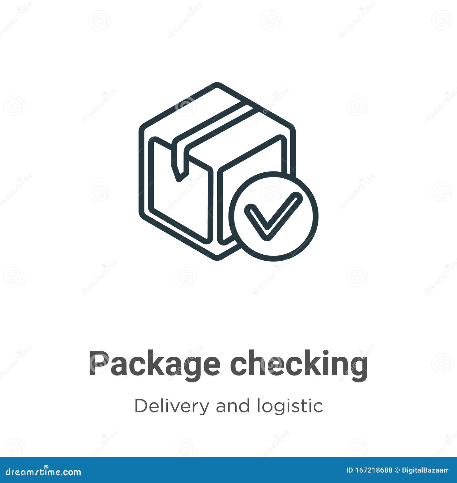 Package Checking Outline Vector Icon. Thin Line Black Package Checking Icon, Flat Vector Simple ...