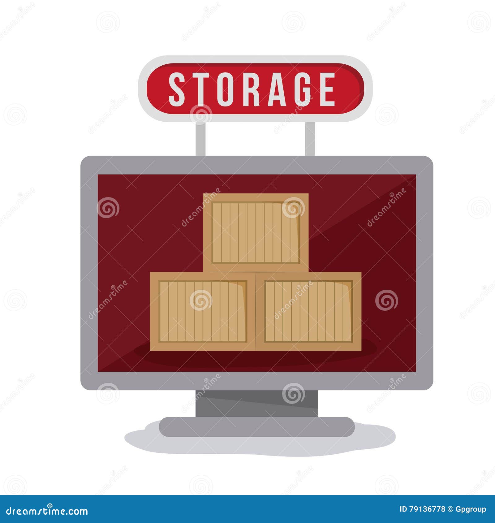 Package and Computer of Delivery and Storage Stock Vector ...