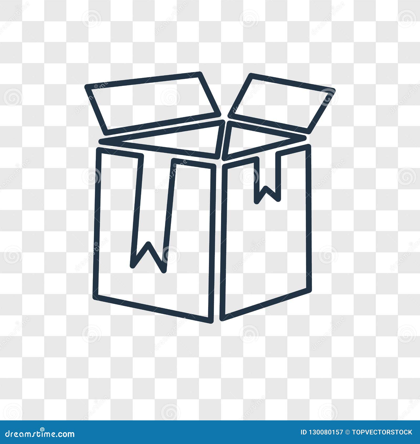 Package Concept Vector Linear Icon Isolated on Transparent Background ...