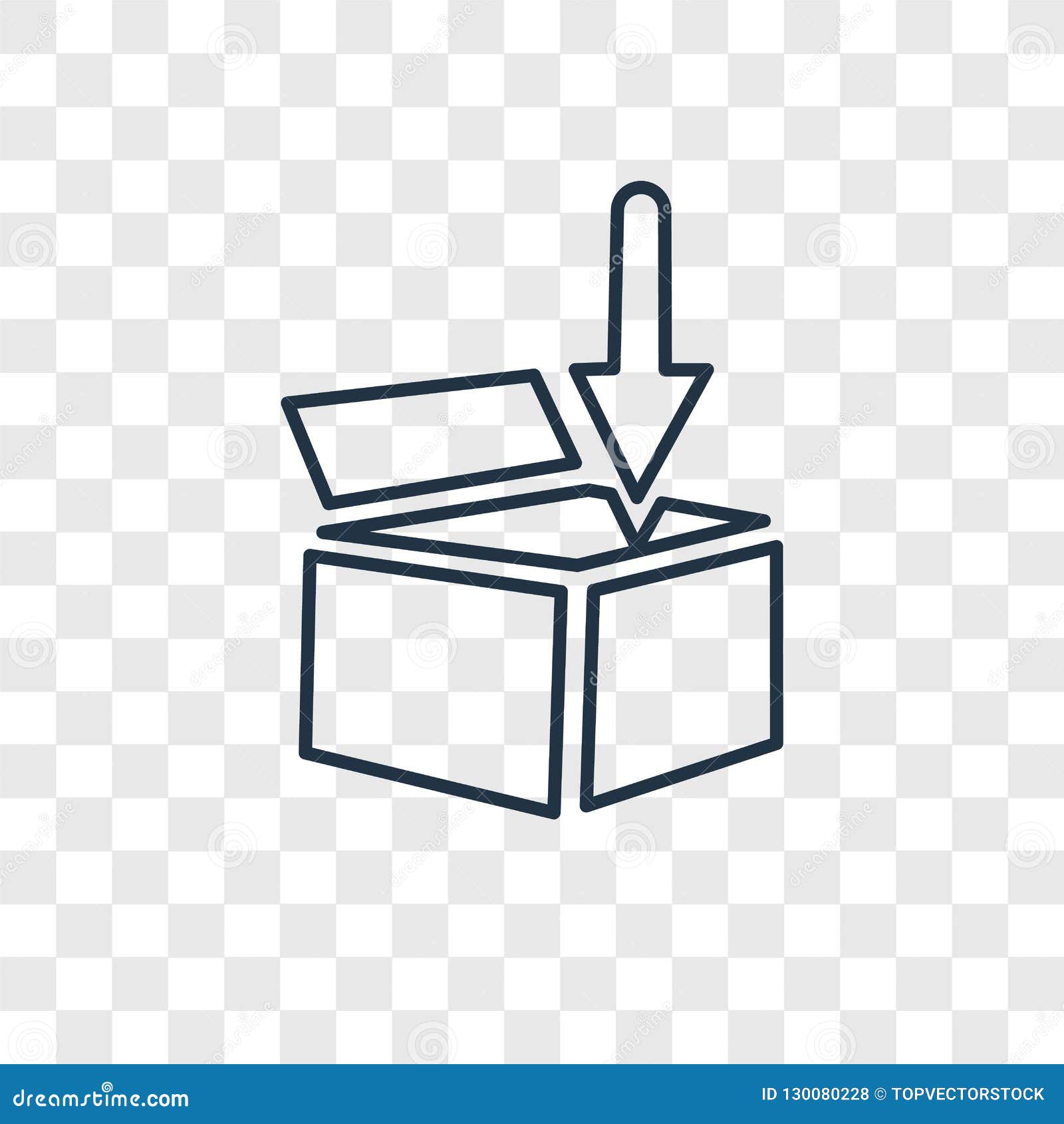 Package Concept Vector Linear Icon Isolated on Transparent Background ...