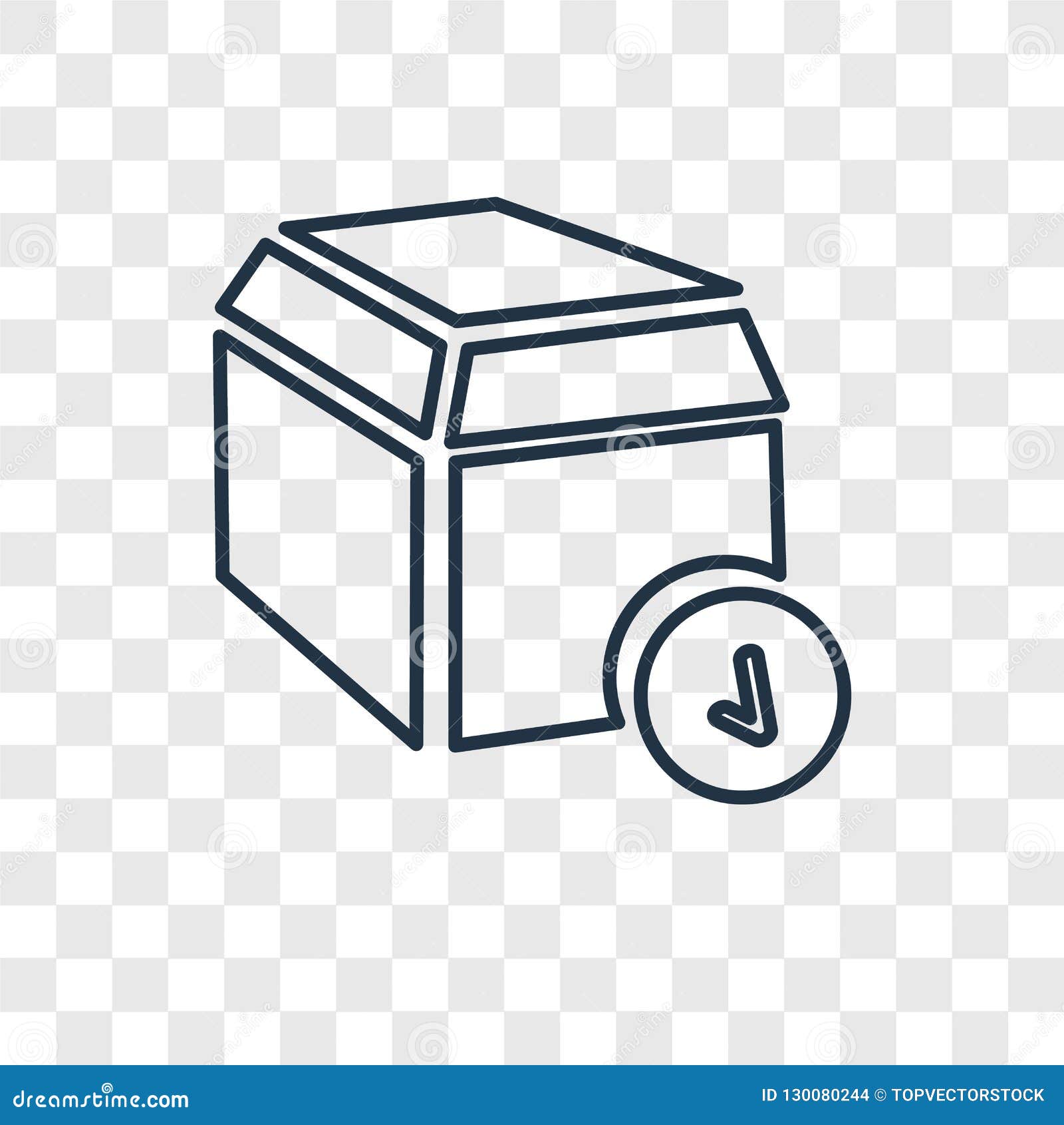 Package Concept Vector Linear Icon Isolated on Transparent Background ...