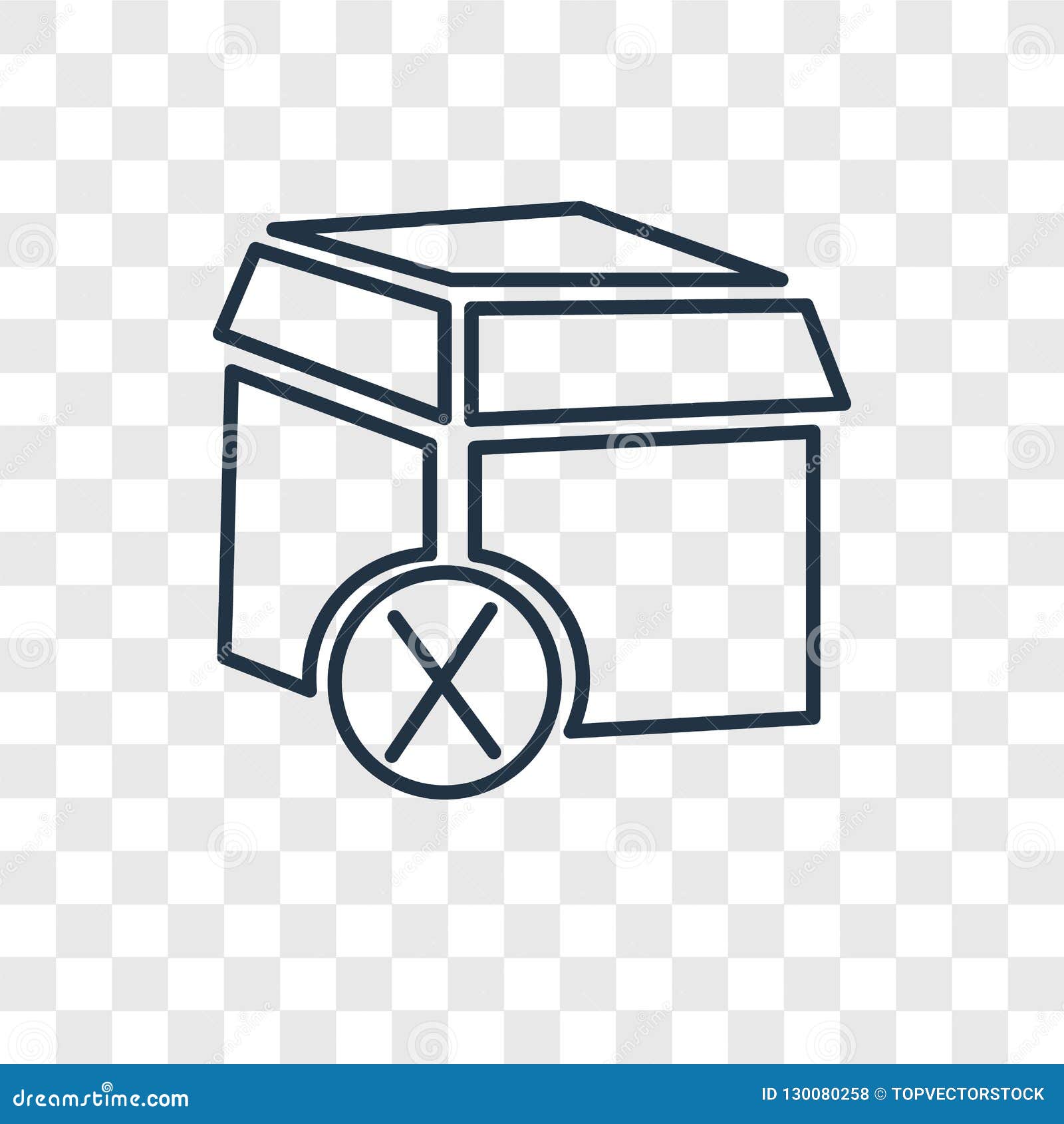 Package Concept Vector Linear Icon Isolated on Transparent Background ...