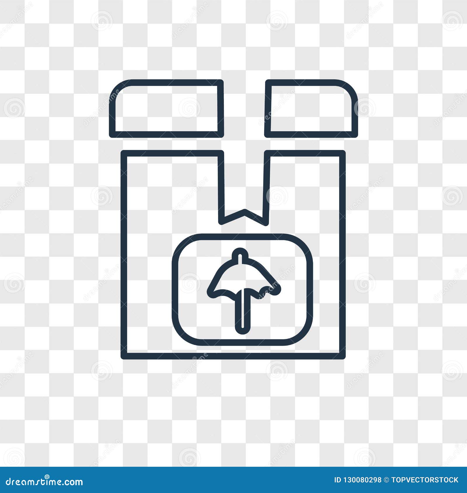 Package Concept Vector Linear Icon Isolated on Transparent Background ...