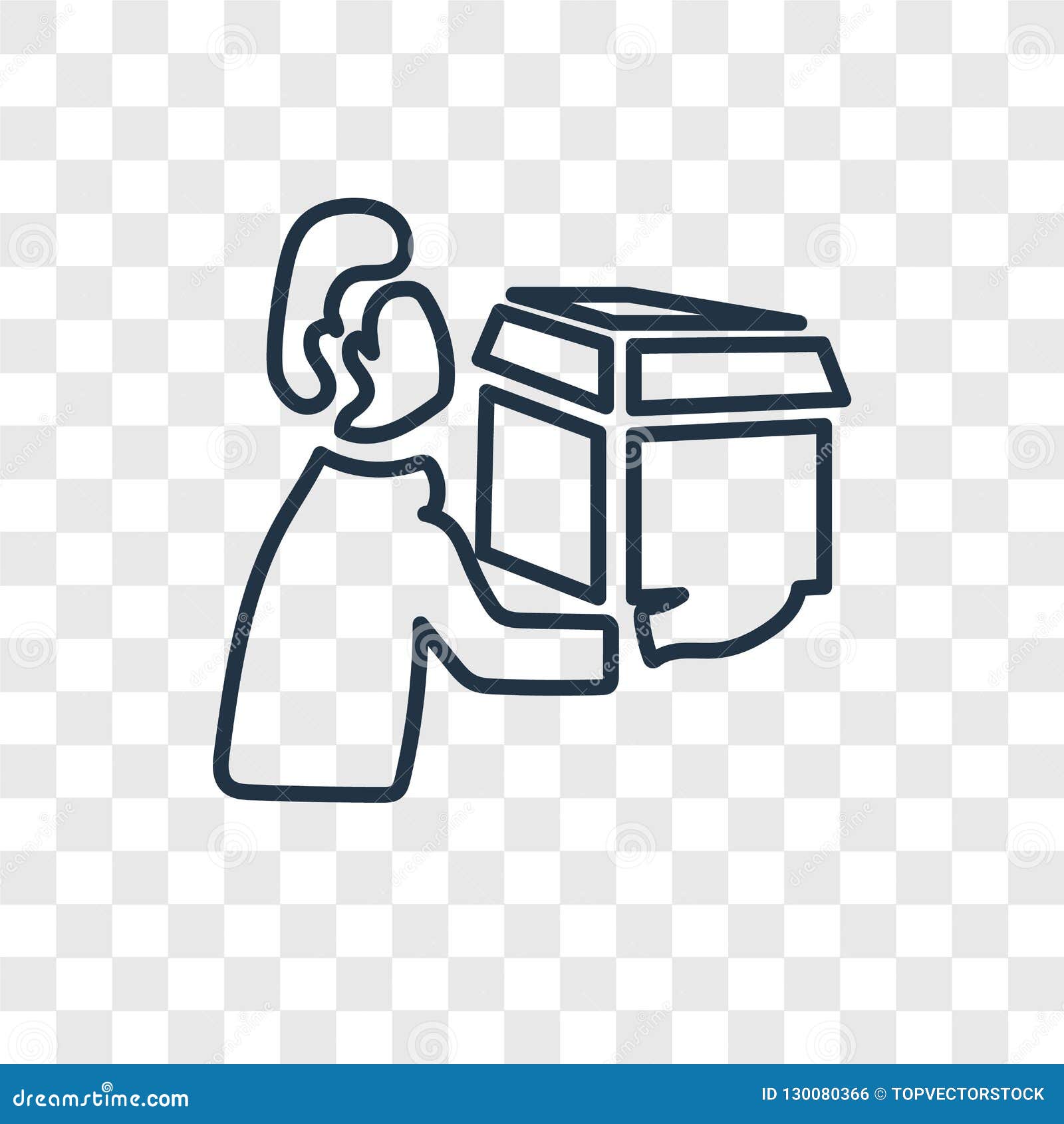 Package Concept Vector Linear Icon Isolated on Transparent Background ...