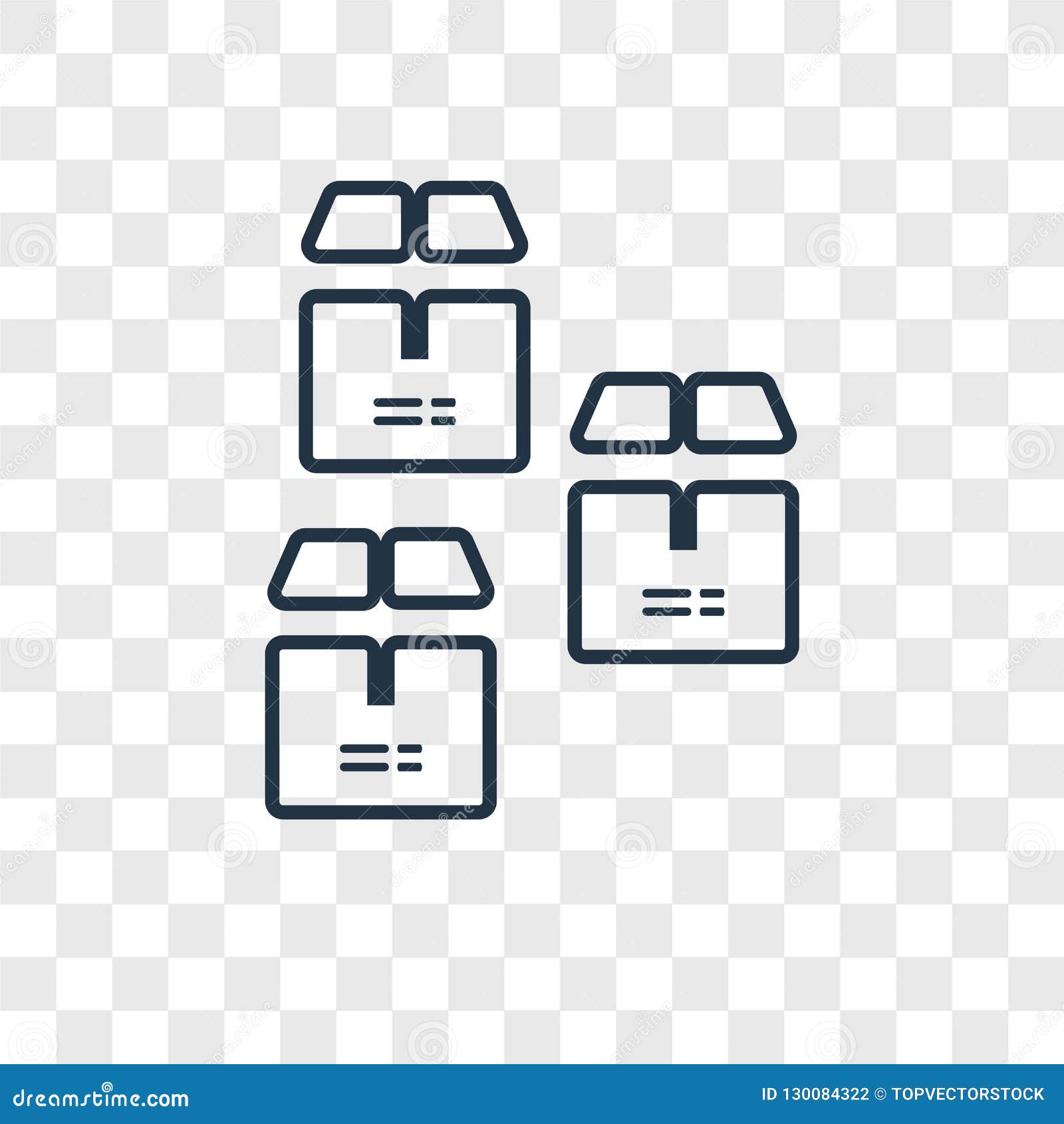 Package Concept Vector Linear Icon Isolated on Transparent Background ...