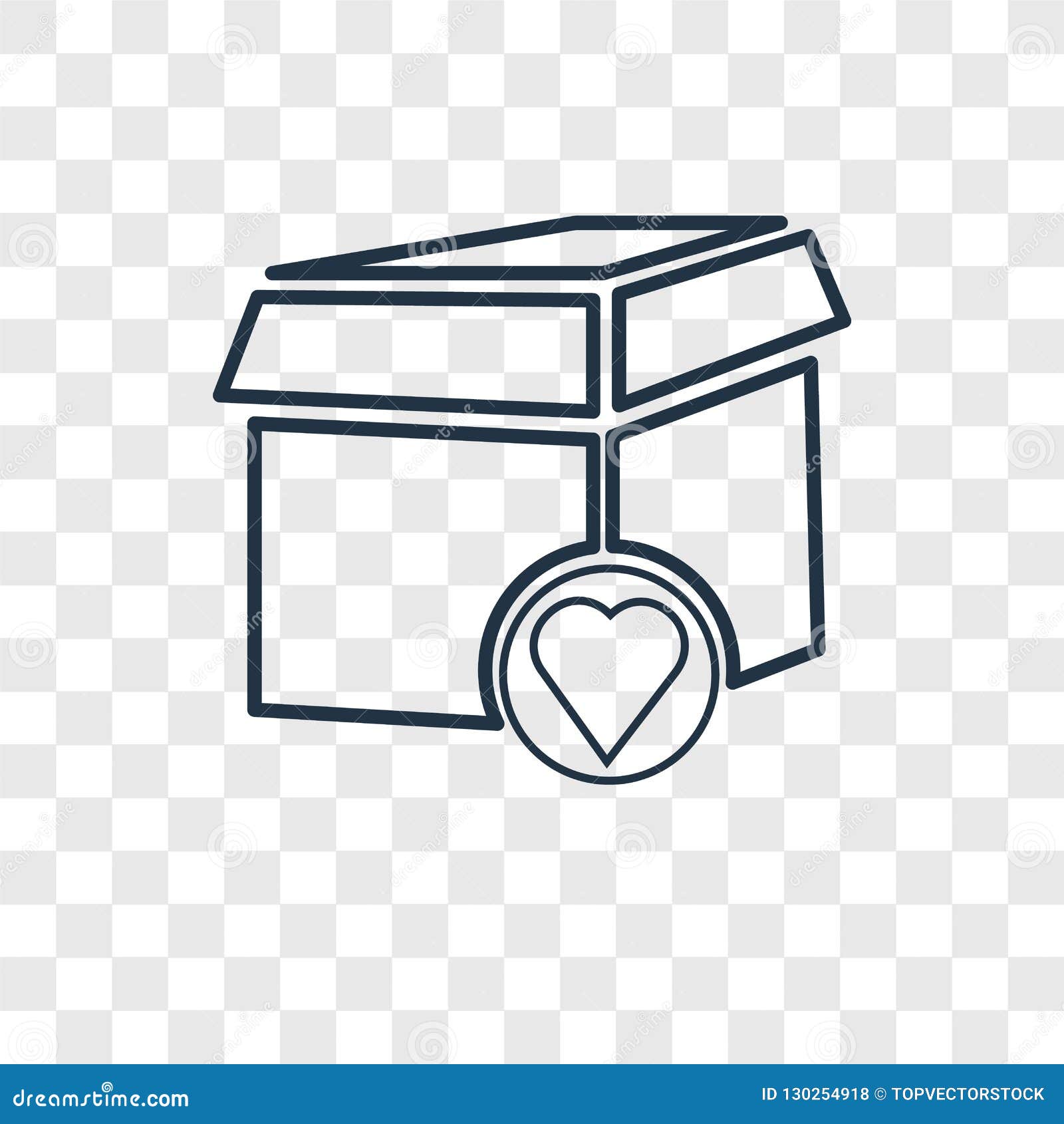 Package Concept Vector Linear Icon Isolated on Transparent Background ...