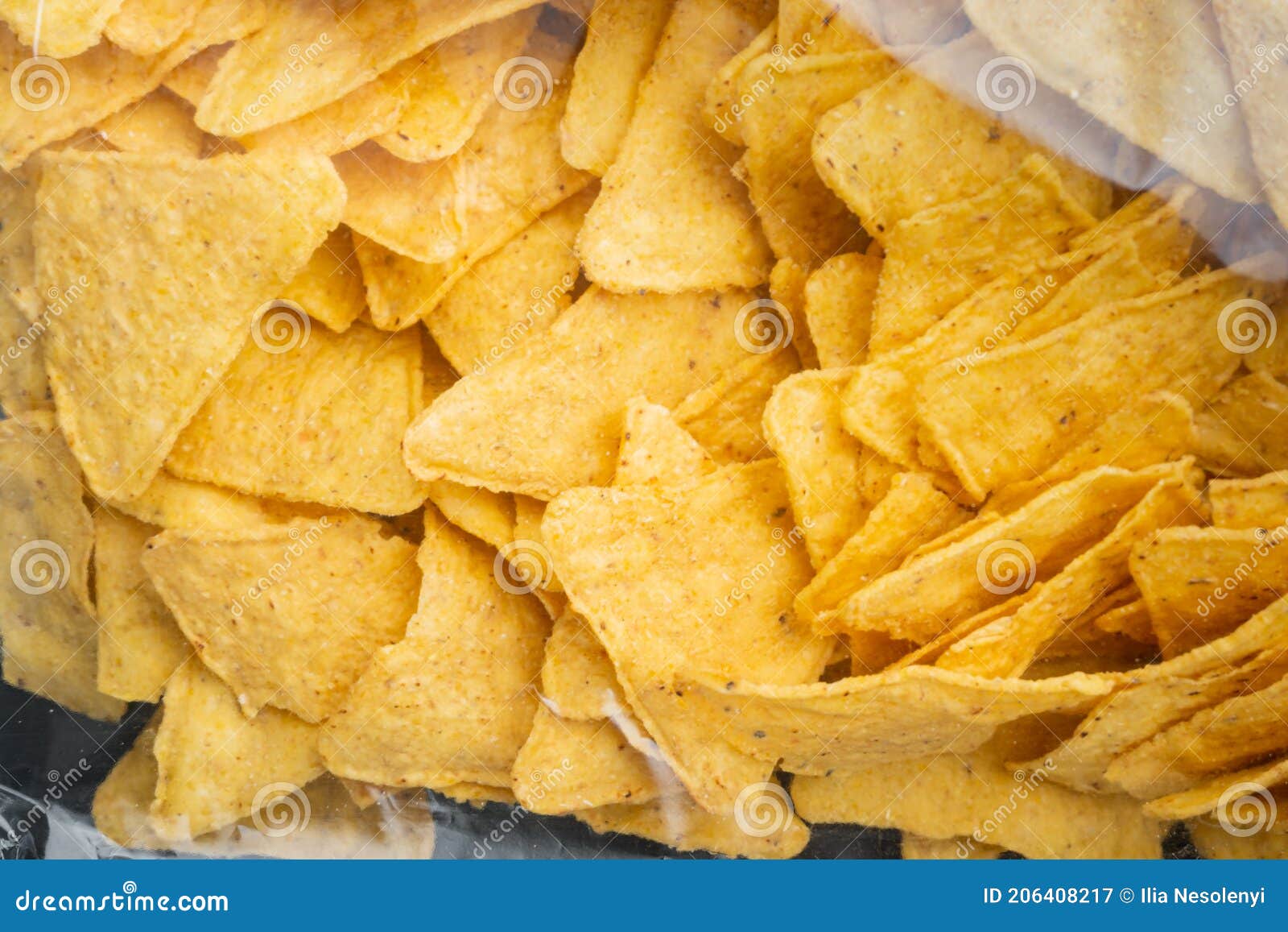 Package Corn Traditional Nachos, on Black Background, Top View or Flat ...