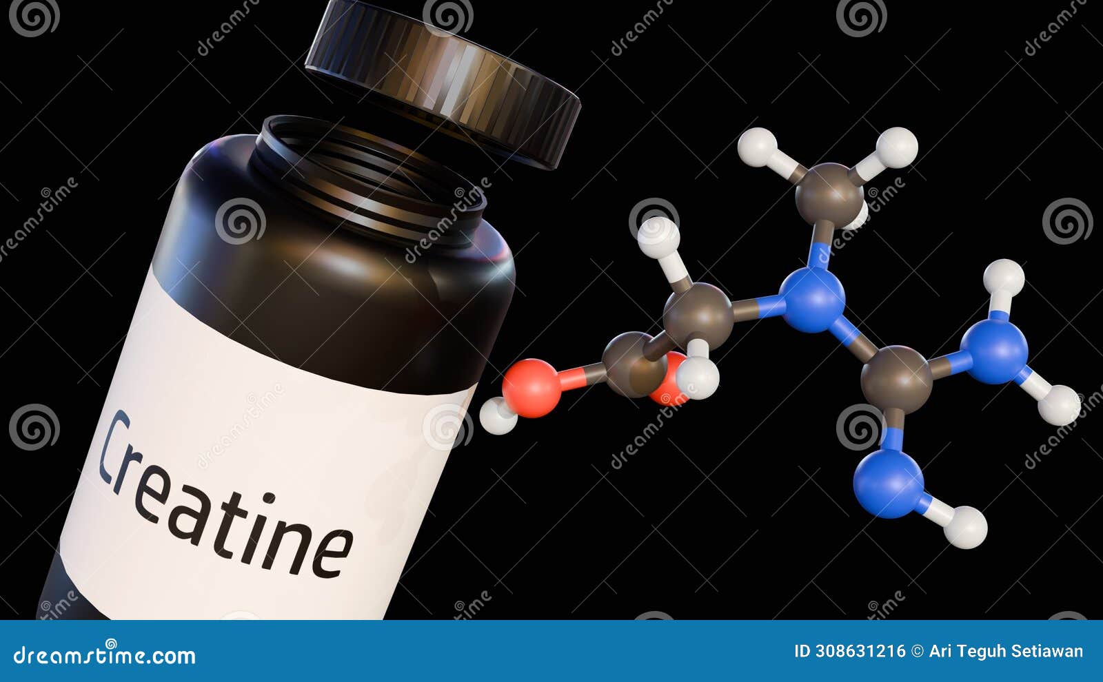 Package of Creatin and Creatin Molecules Stock Illustration ...