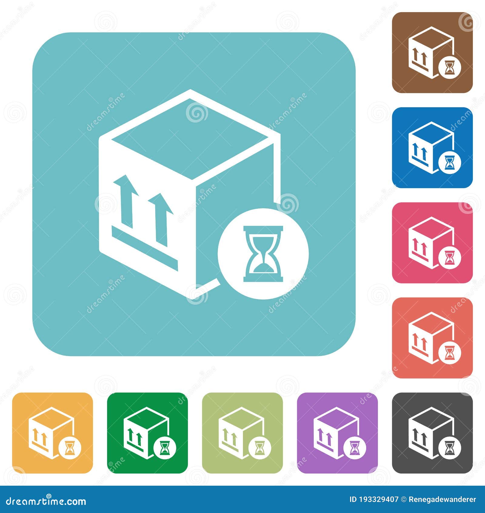 Package Delivery in Progress Rounded Square Flat Icons Stock Vector ...