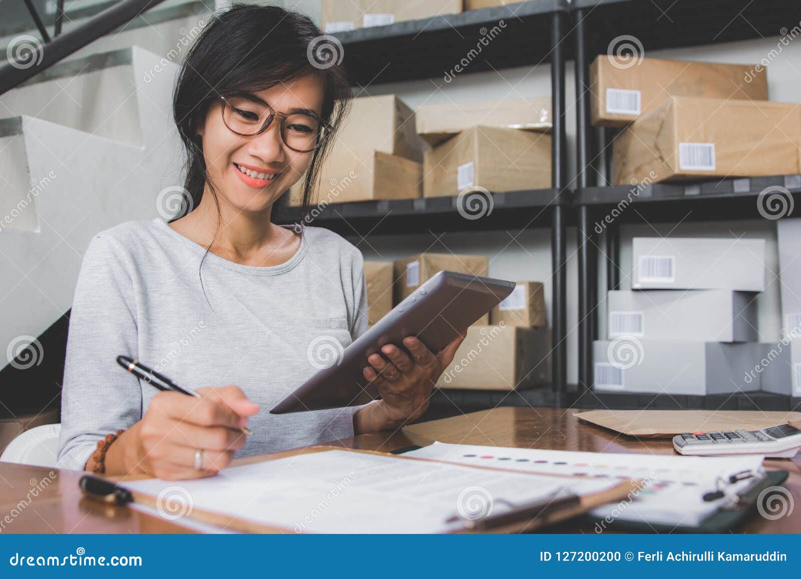 Package Delivery Service Office Stock Photo - Image of business, desk ...