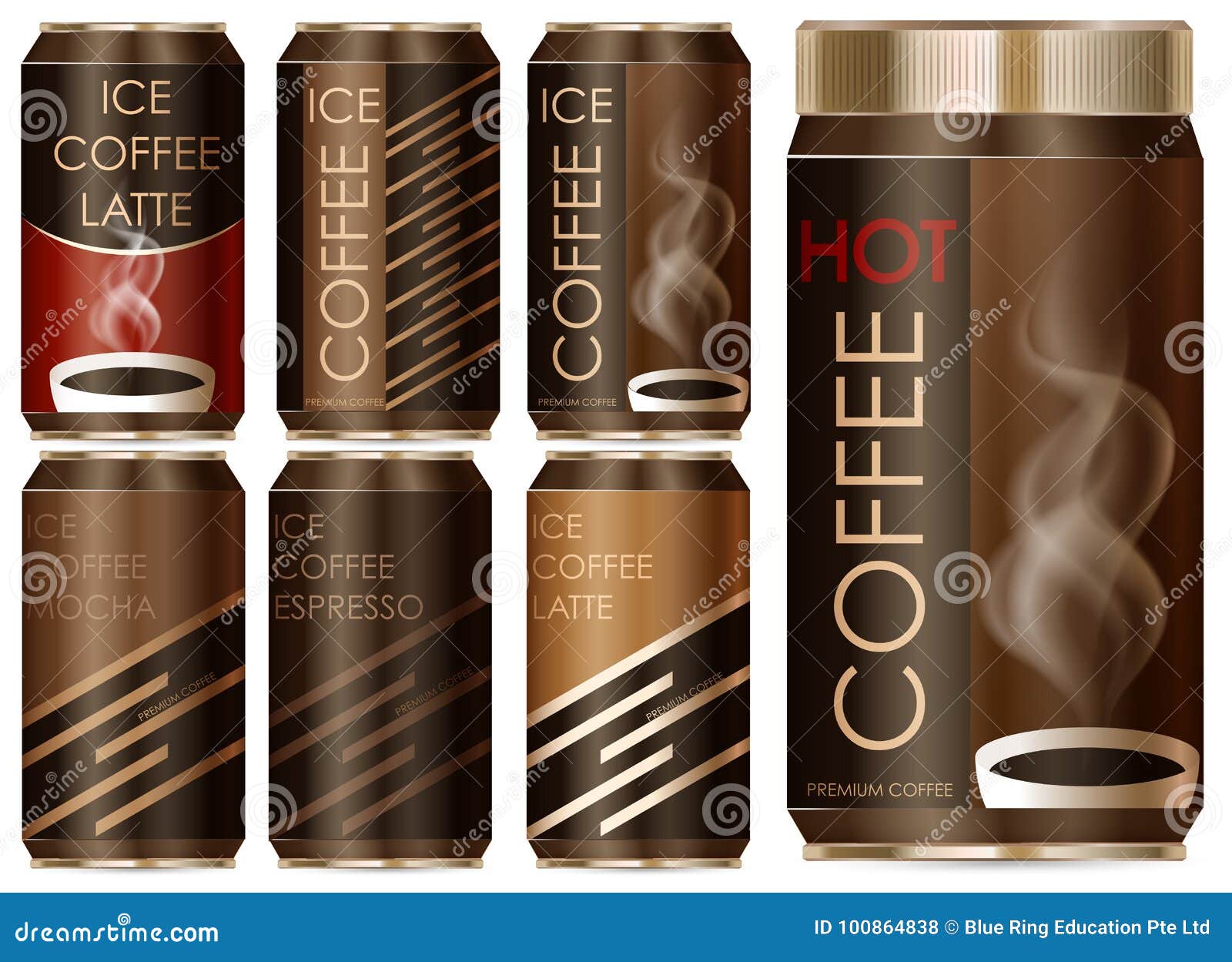 Package Design for Different Types of Coffee Stock Vector ...