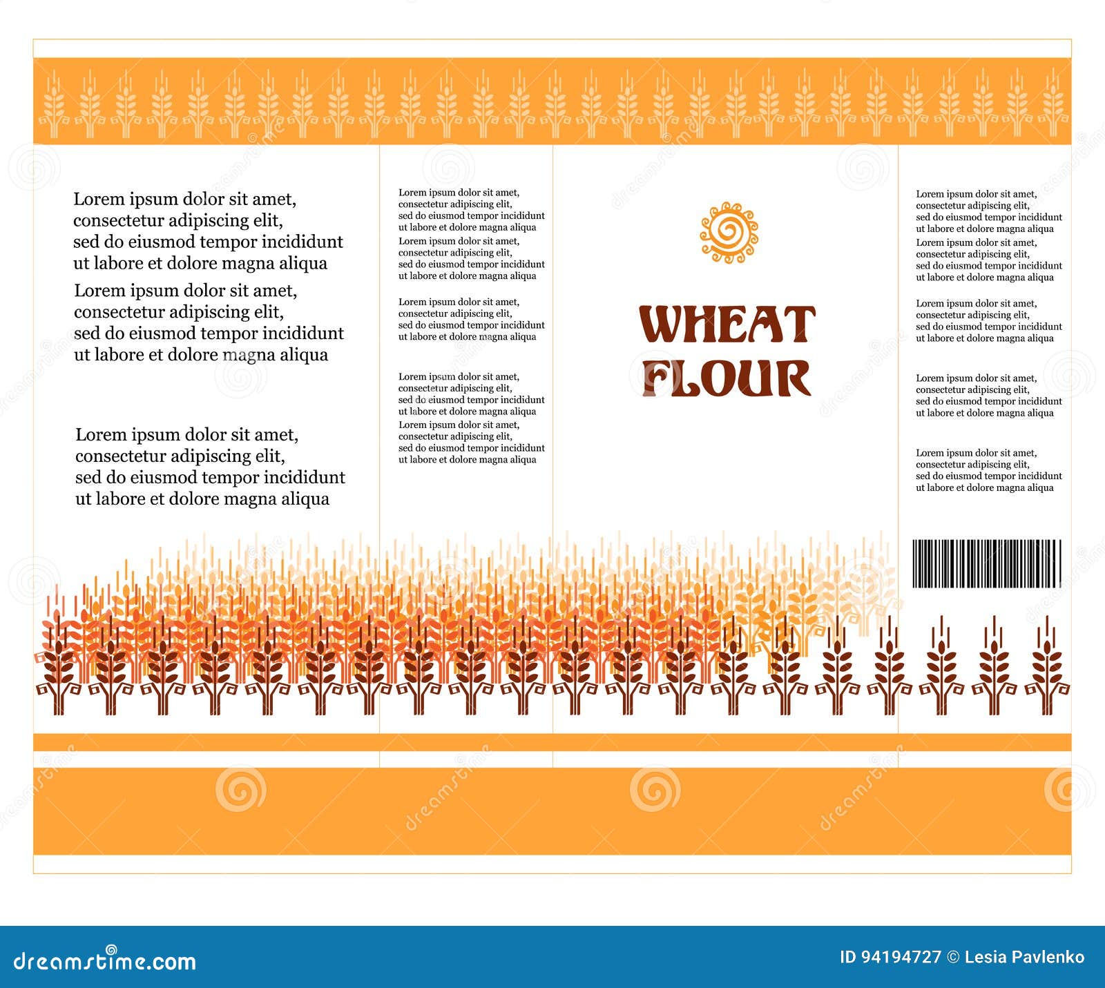 Package Design. Wheat Flour or Pasta, Macaroni, Spaghetti. Vector ...