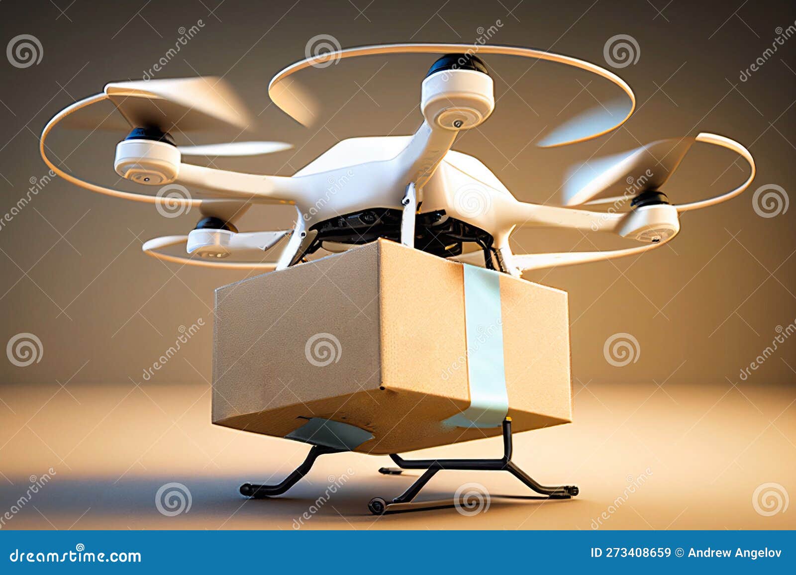 Package from the Drone. the Concept of Parcel Delivery Stock ...