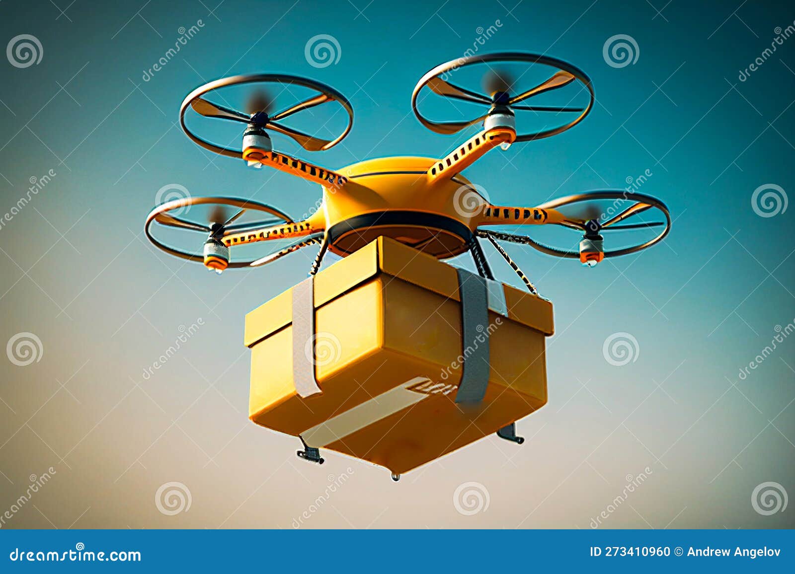 Package from the Drone. the Concept of Parcel Delivery Stock ...