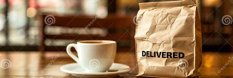 Package Envelope Marked Delivered Placed on Table Surface for ...