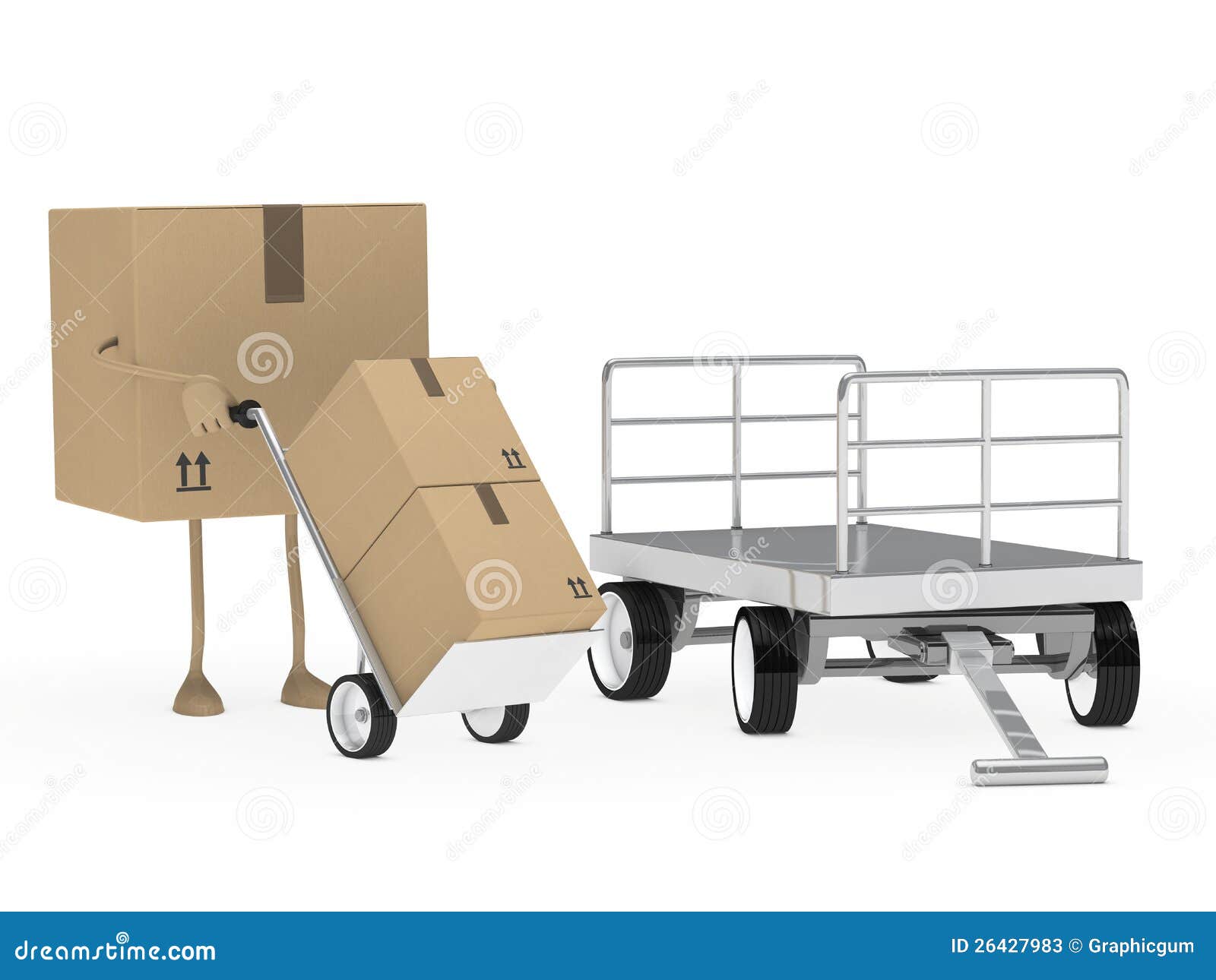 Package Figure Draw Transport Trolley Royalty-Free Stock Photo ...