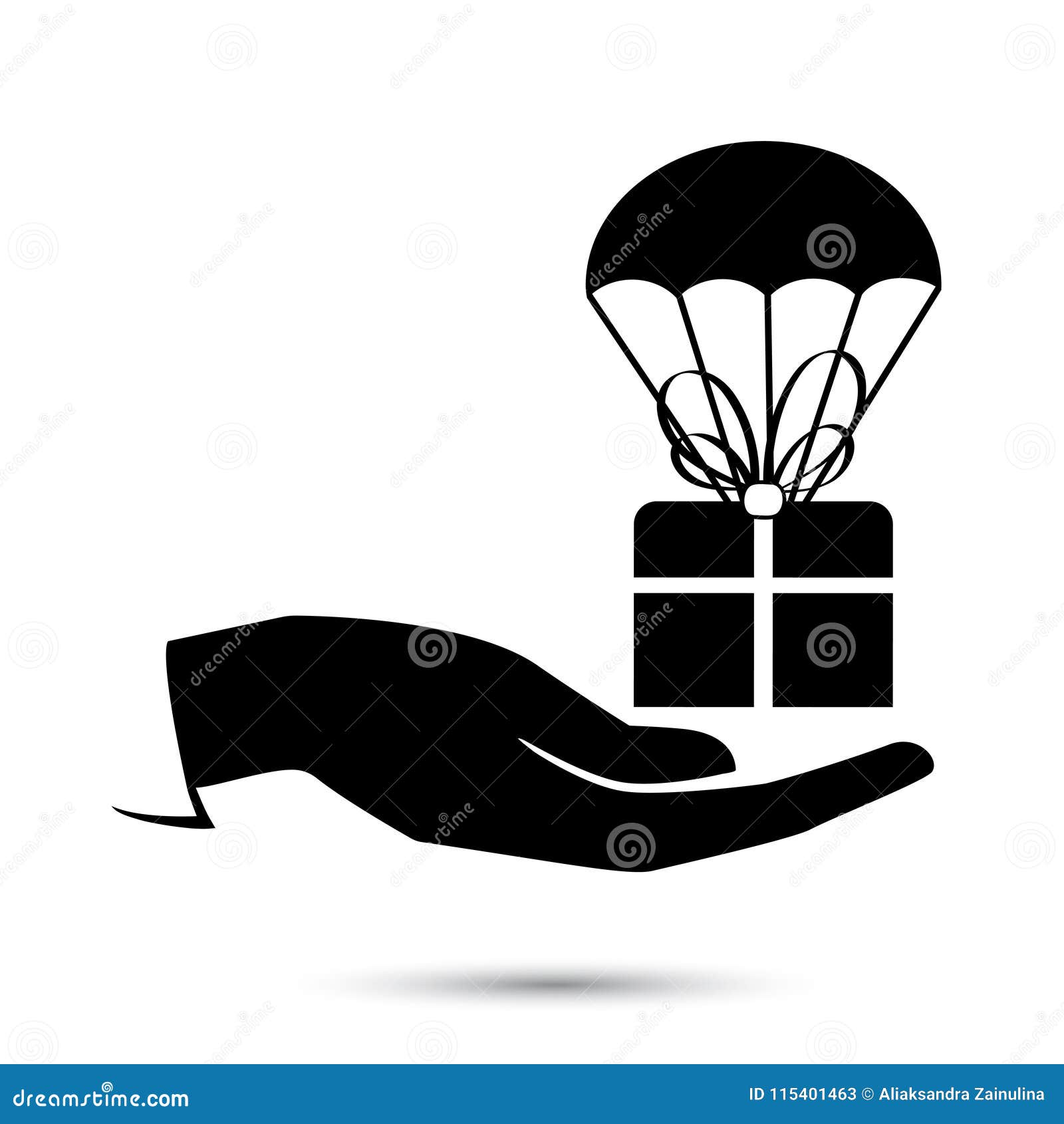 Package Flying On Parachute, Delivery Service Concept Cartoon Vector ...